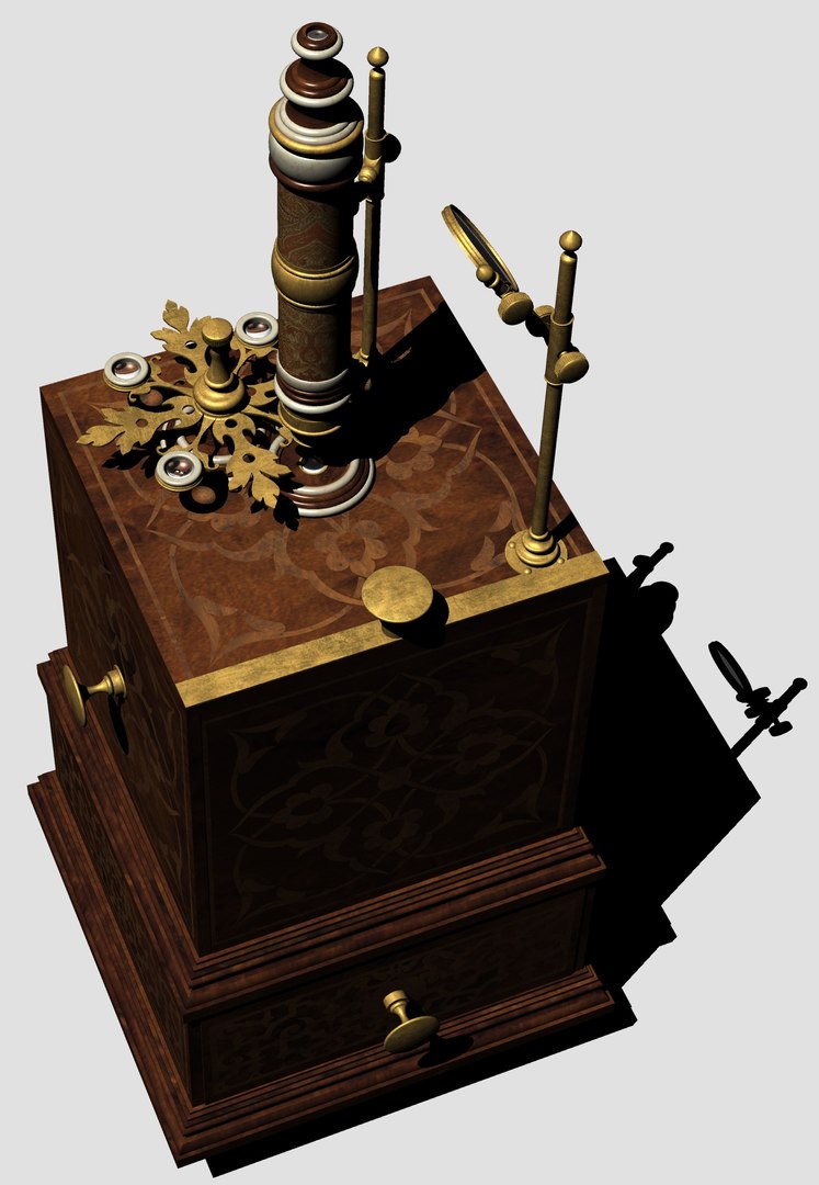 3D Antique 18th Century Microscope - TurboSquid 1385655