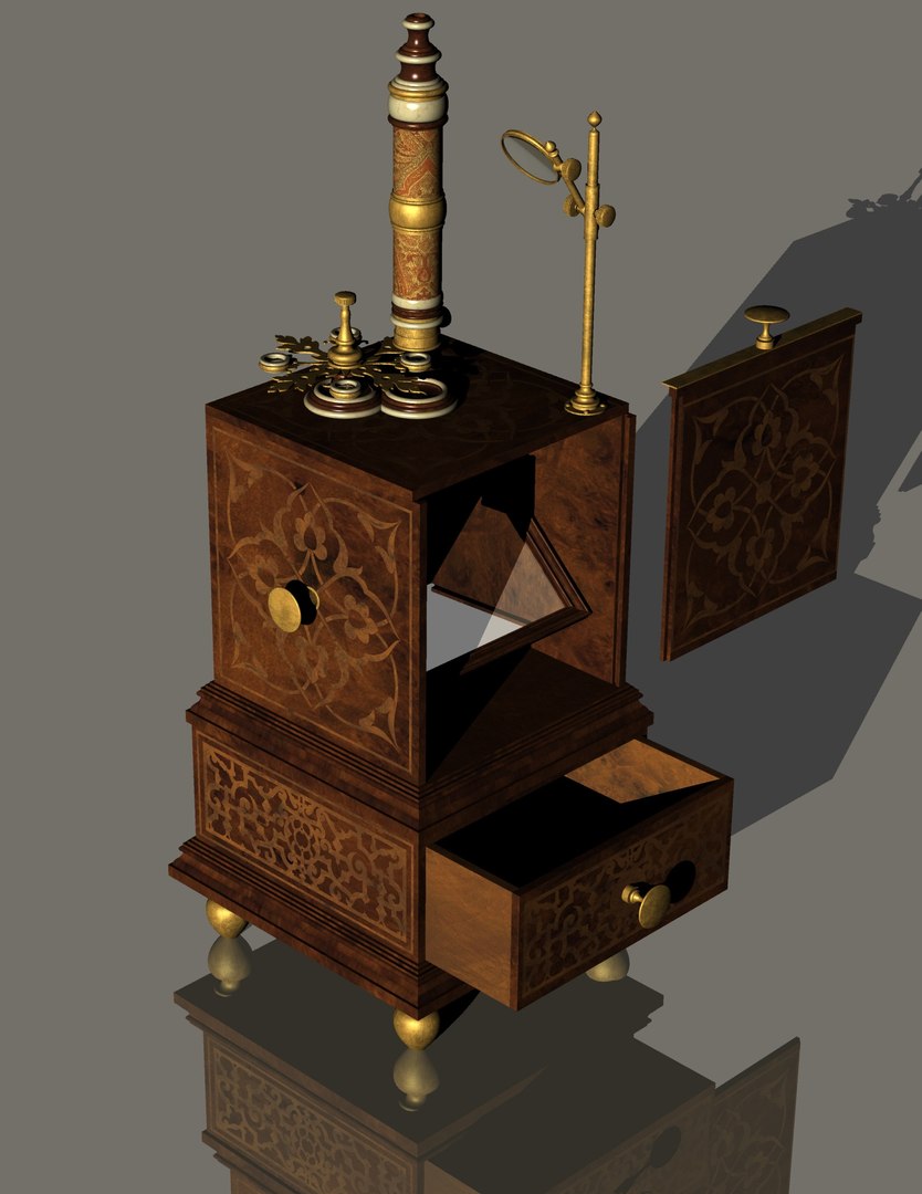 3D Antique 18th Century Microscope - TurboSquid 1385655