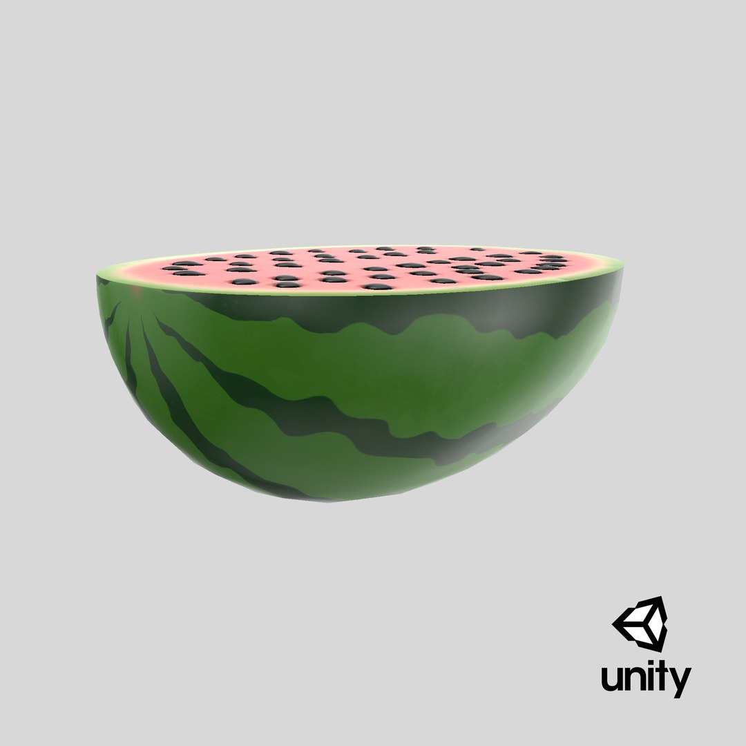 Cartoon Watermelon Half 3D Model - TurboSquid 2104043