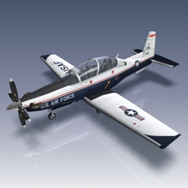 t-6b texan ii usaf 3d model