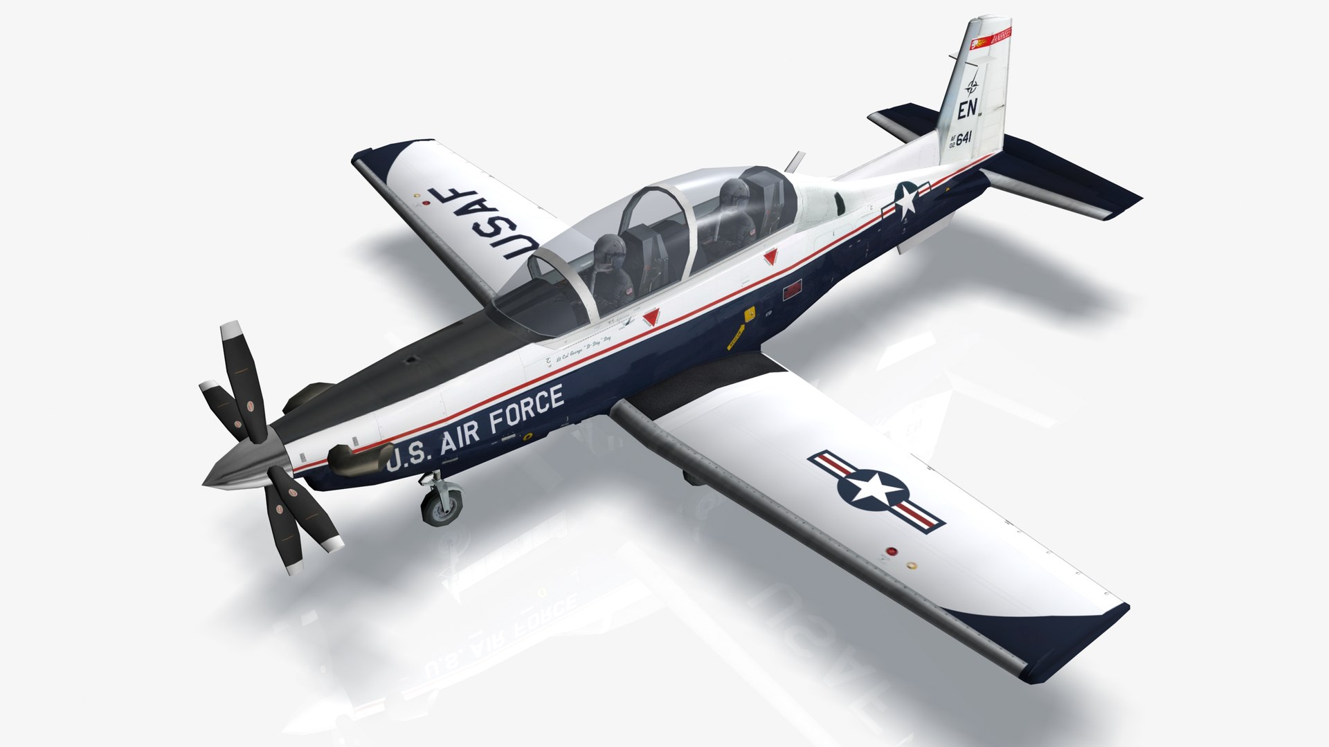 T-6b Texan Ii Usaf 3d Model