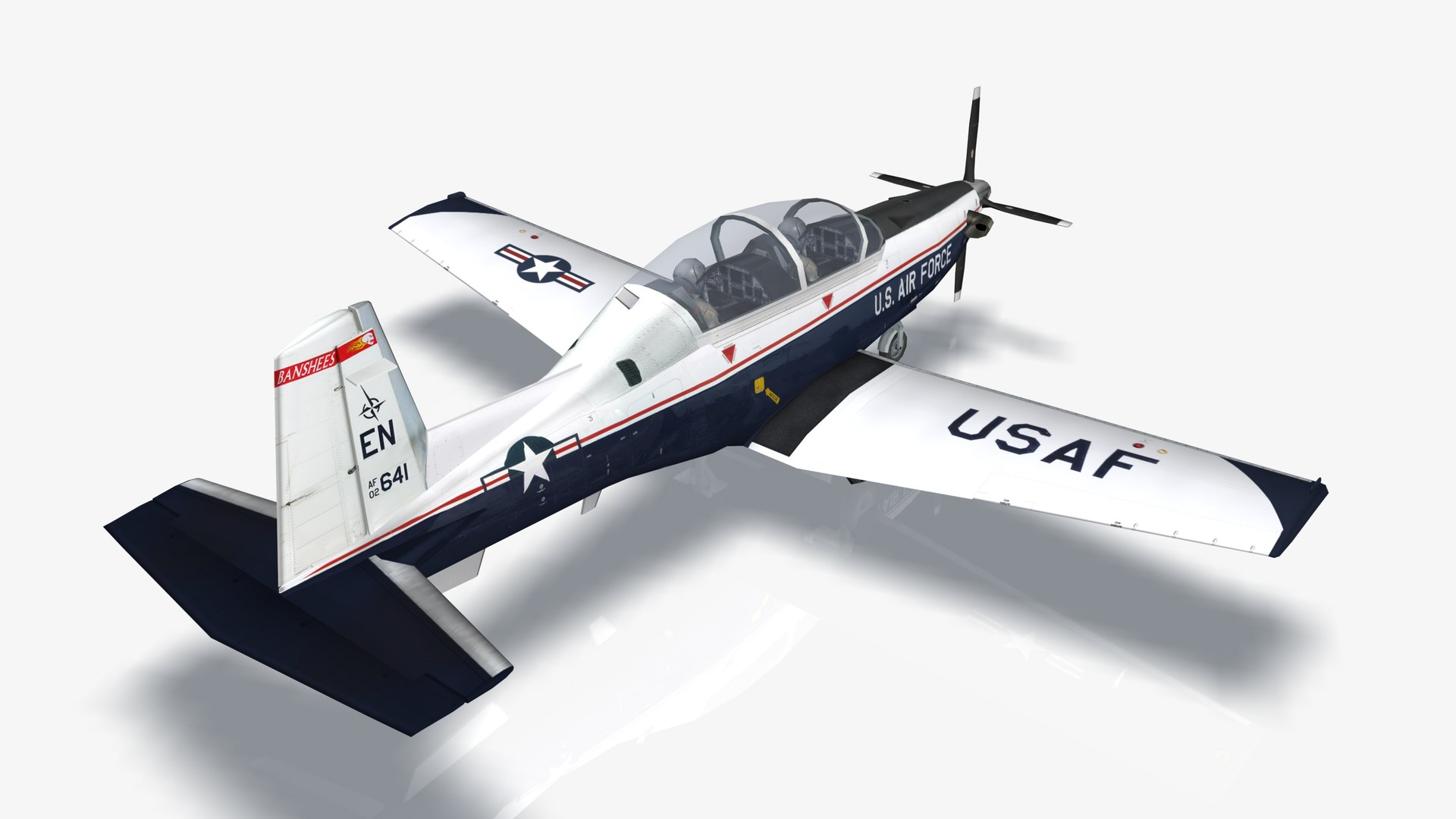 T-6b Texan Ii Usaf 3d Model