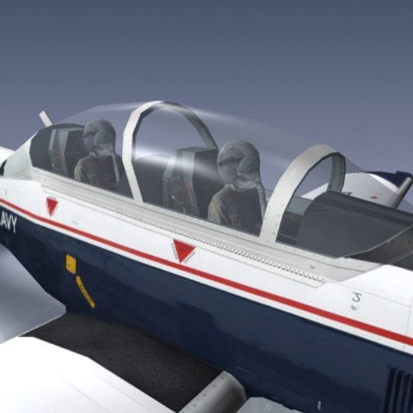 t-6b texan ii usaf 3d model