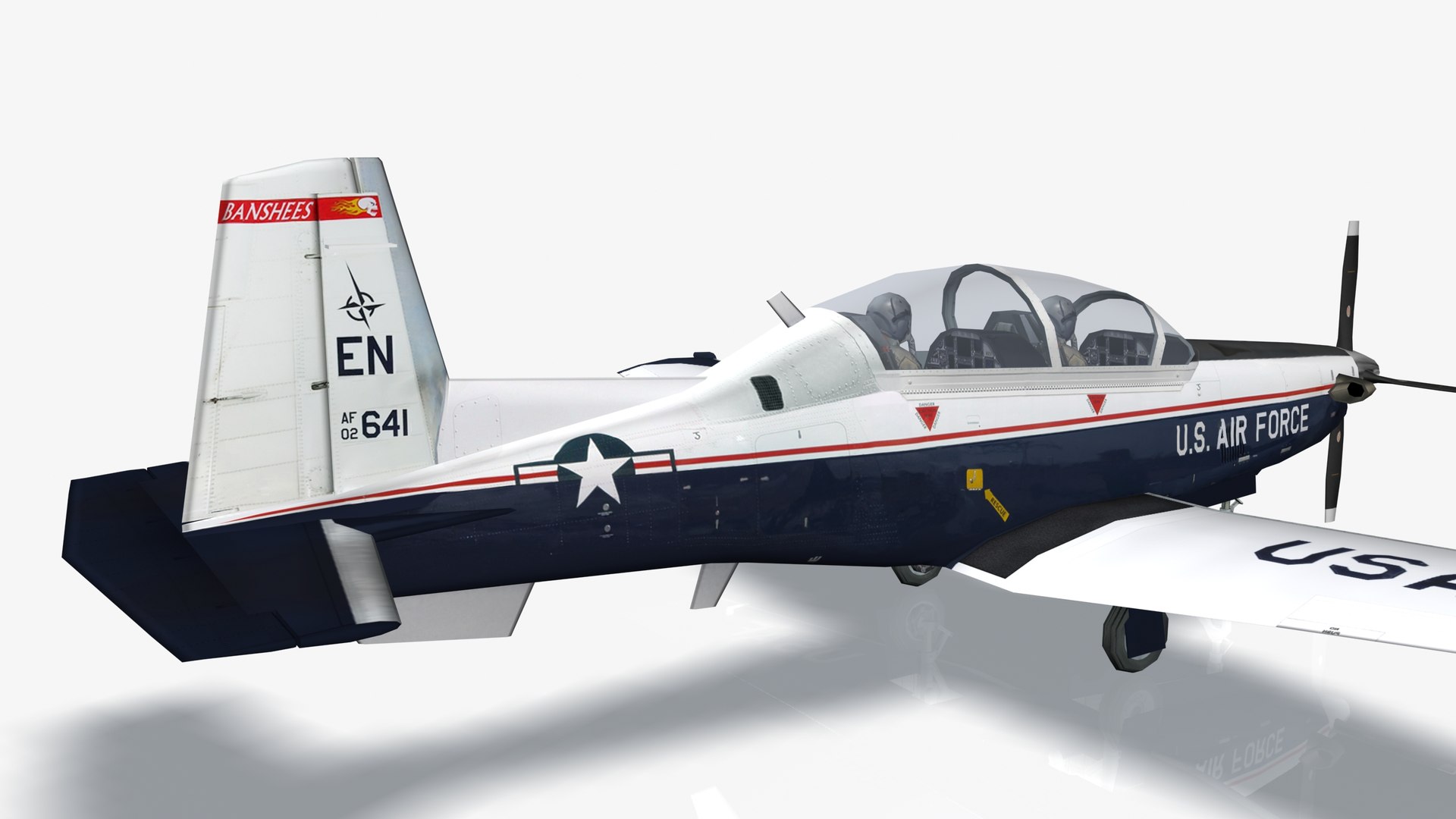T-6b Texan Ii Usaf 3d Model