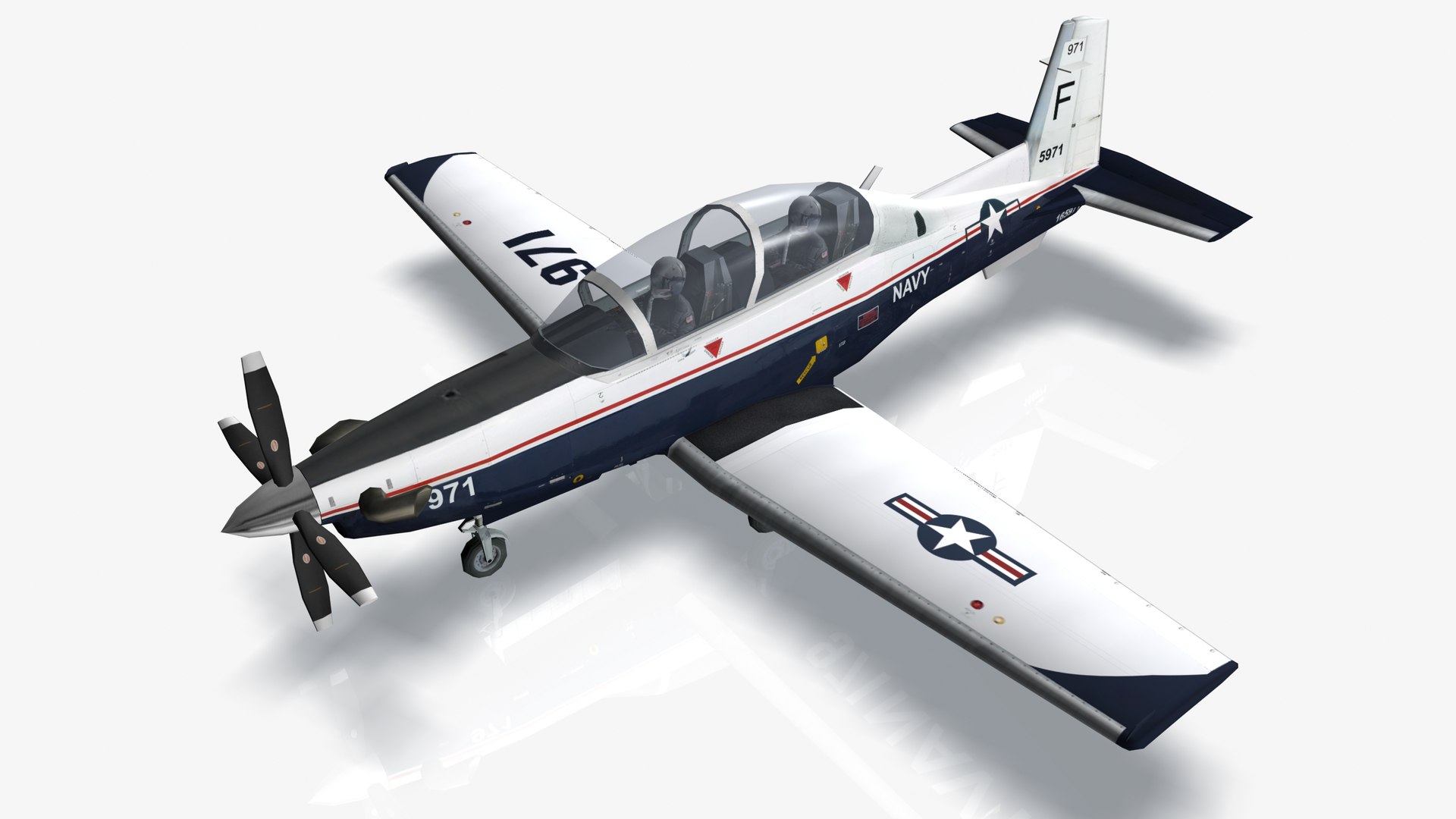 T-6b Texan Ii Usaf 3d Model