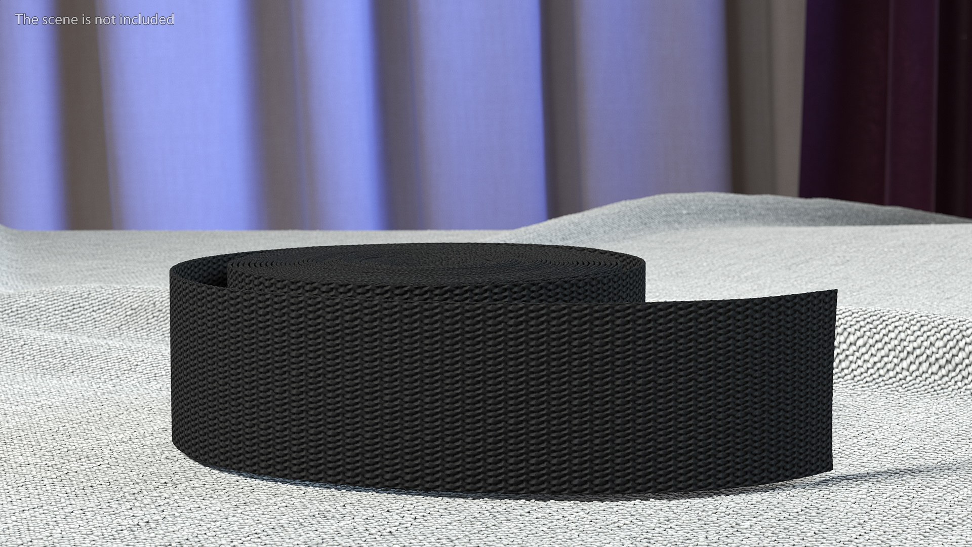 3D Model Webbing Belt Strap Round Black - TurboSquid 1841443