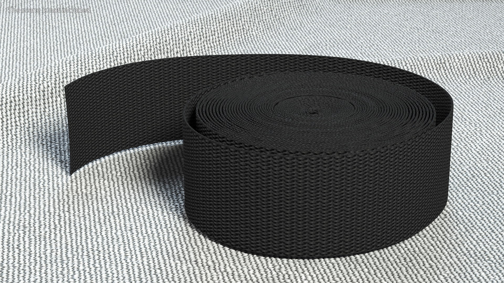3D Model Webbing Belt Strap Round Black - TurboSquid 1841443