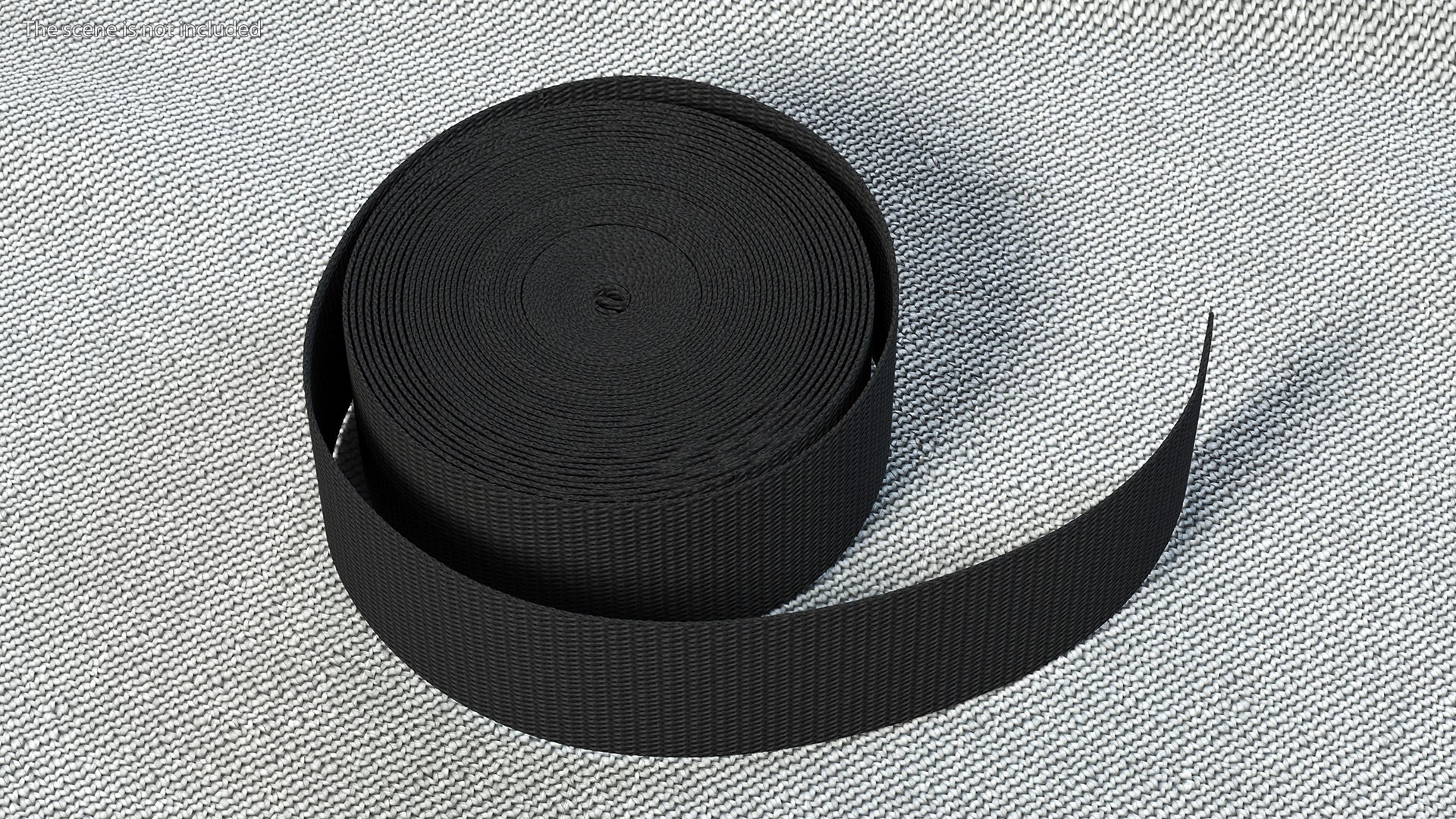 3D Model Webbing Belt Strap Round Black - TurboSquid 1841443