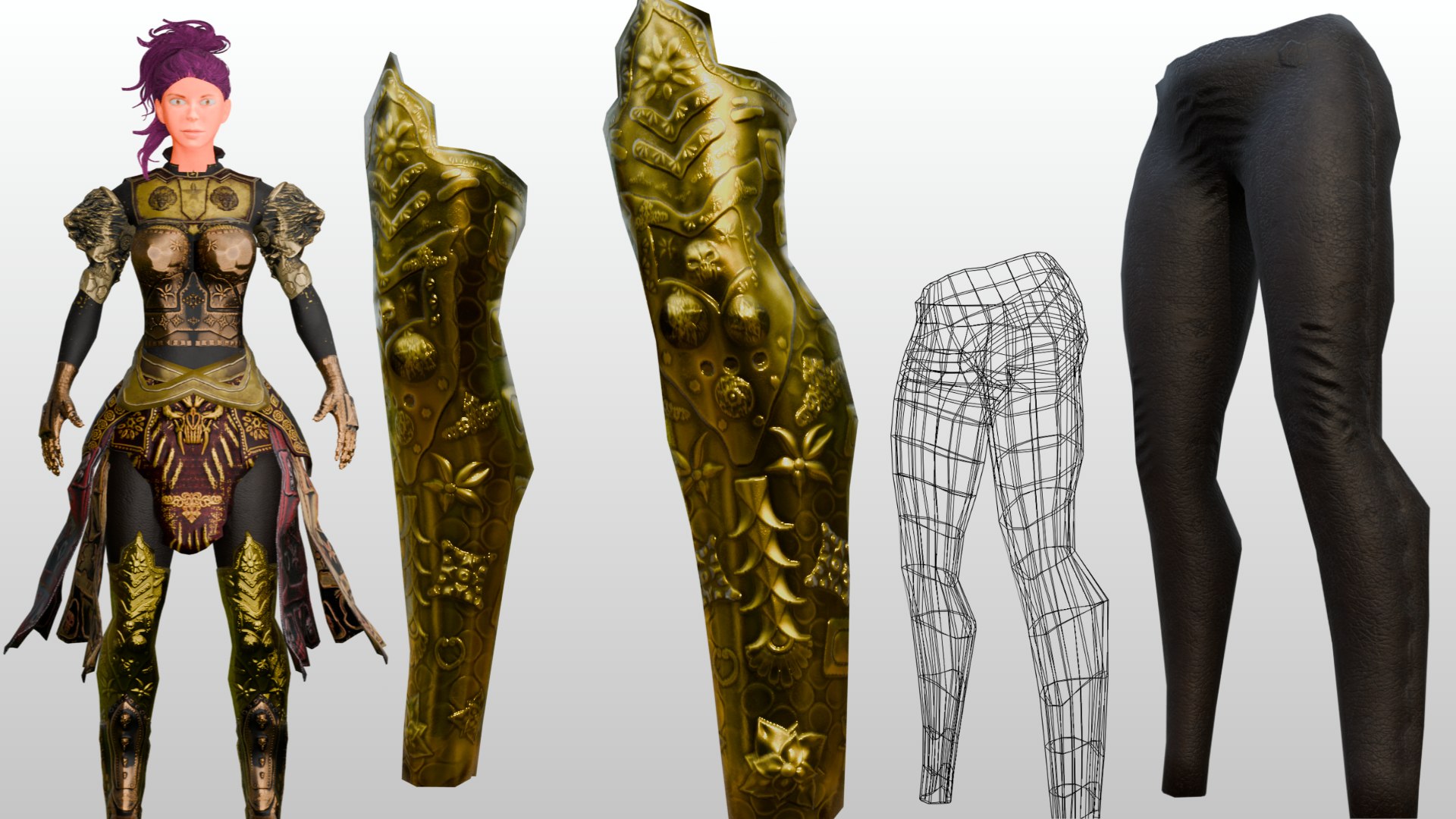 Legendary Warrior Girl High Details Low Poly Game Ready 3D - TurboSquid ...