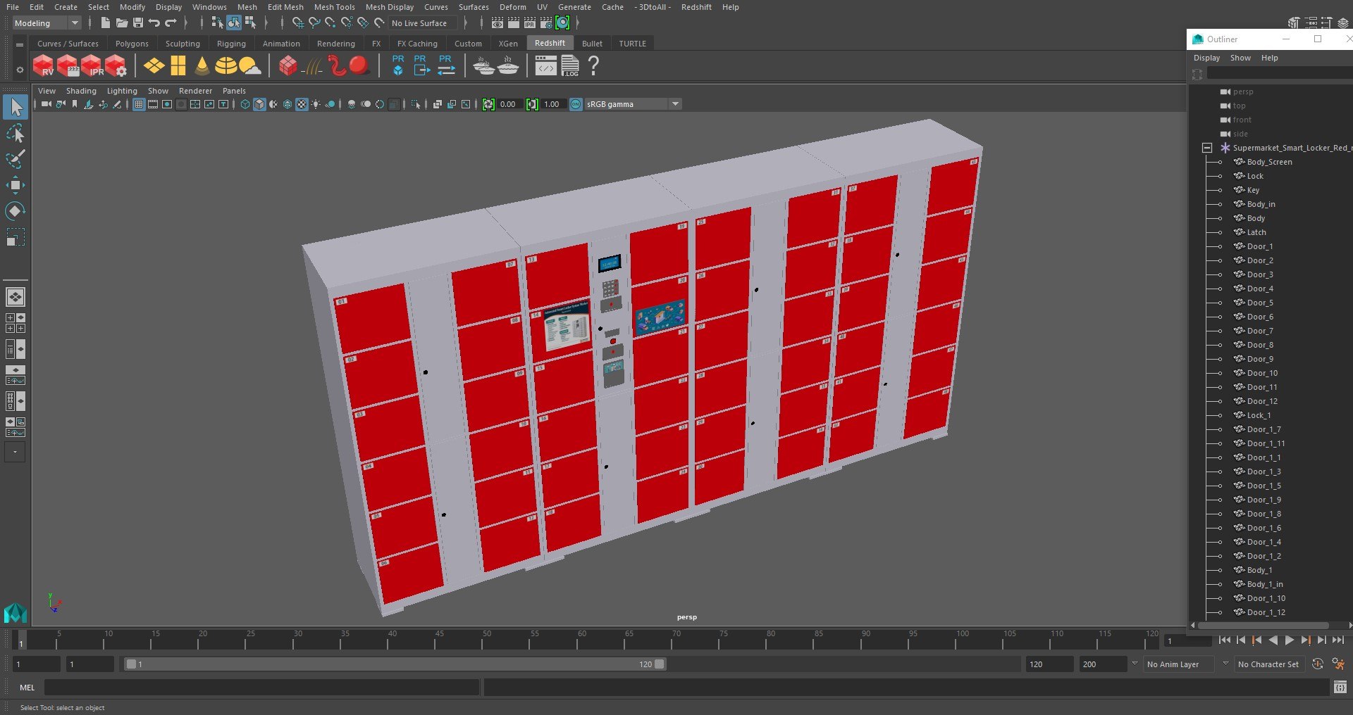 Supermarket Smart Locker Red 3D - TurboSquid 2139346