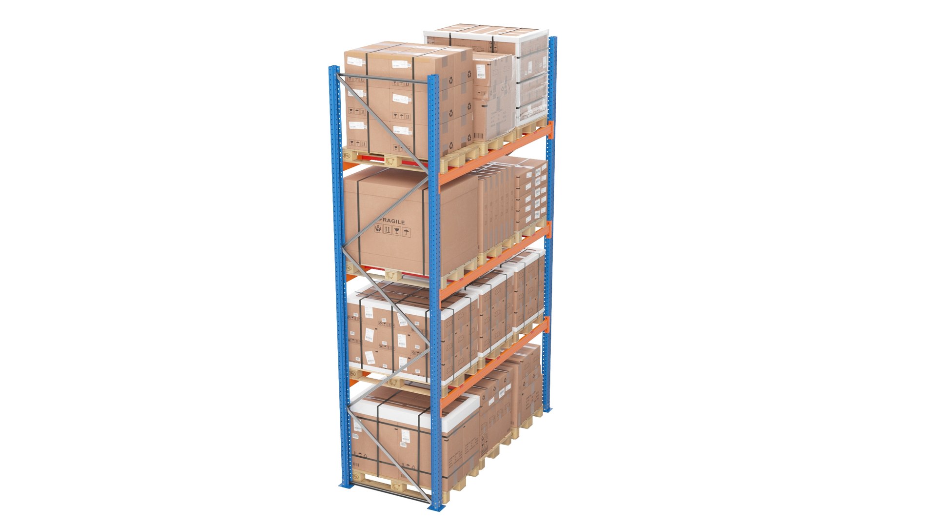 3D model Warehouse Shelf With Pallets - TurboSquid 1991473