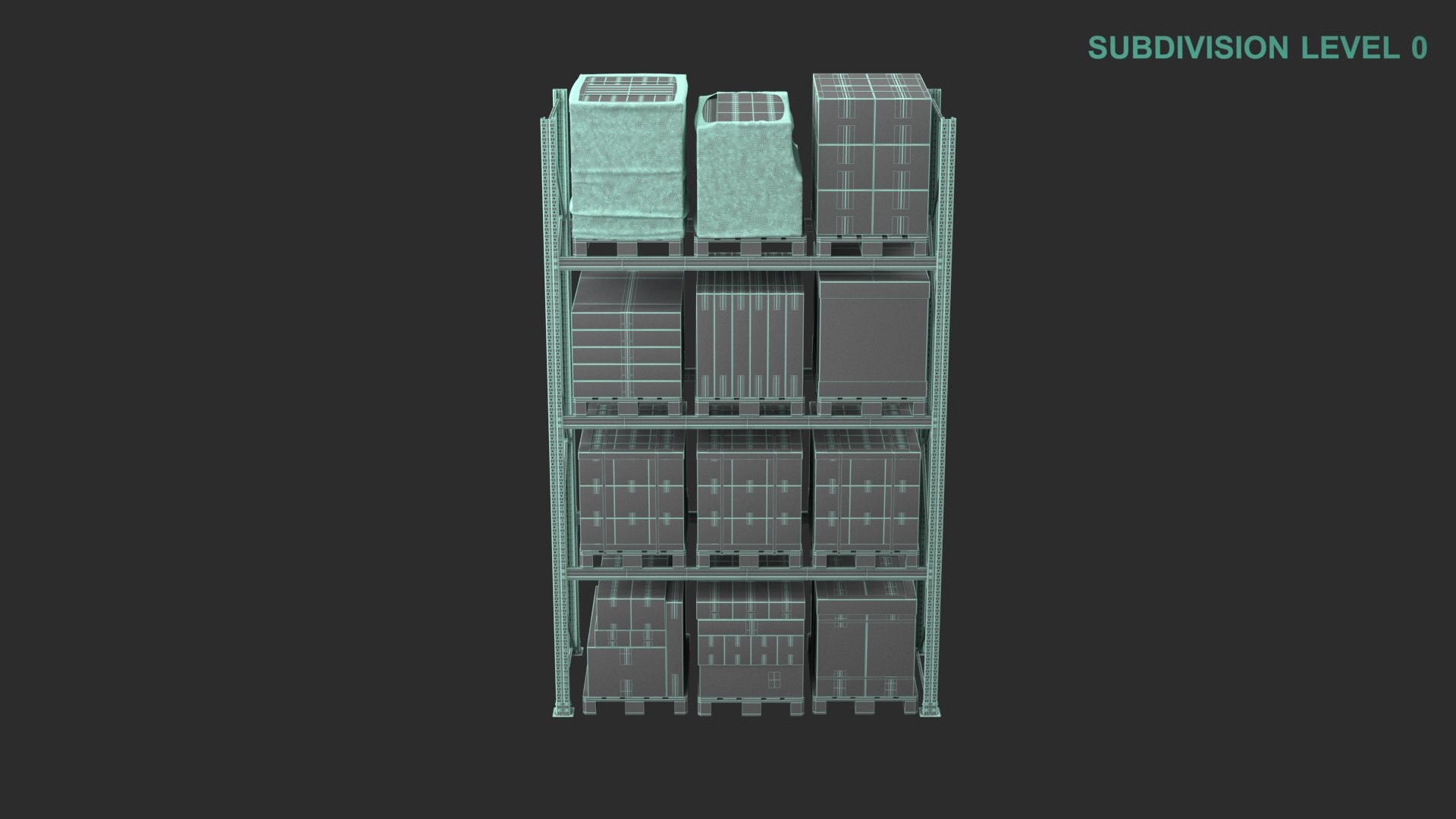 3D model Warehouse Shelf With Pallets - TurboSquid 1991473