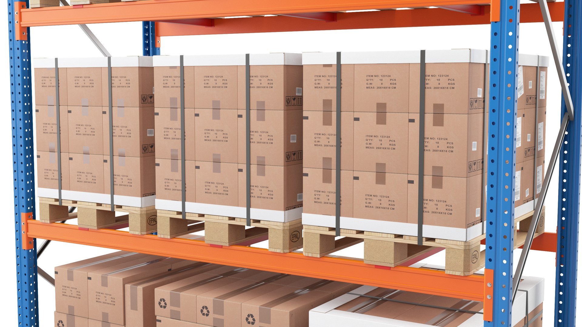 3D model Warehouse Shelf With Pallets - TurboSquid 1991473