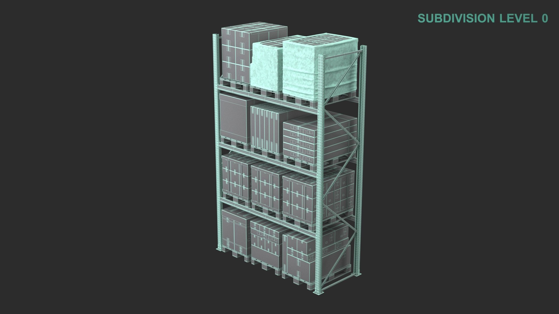 3D model Warehouse Shelf With Pallets - TurboSquid 1991473