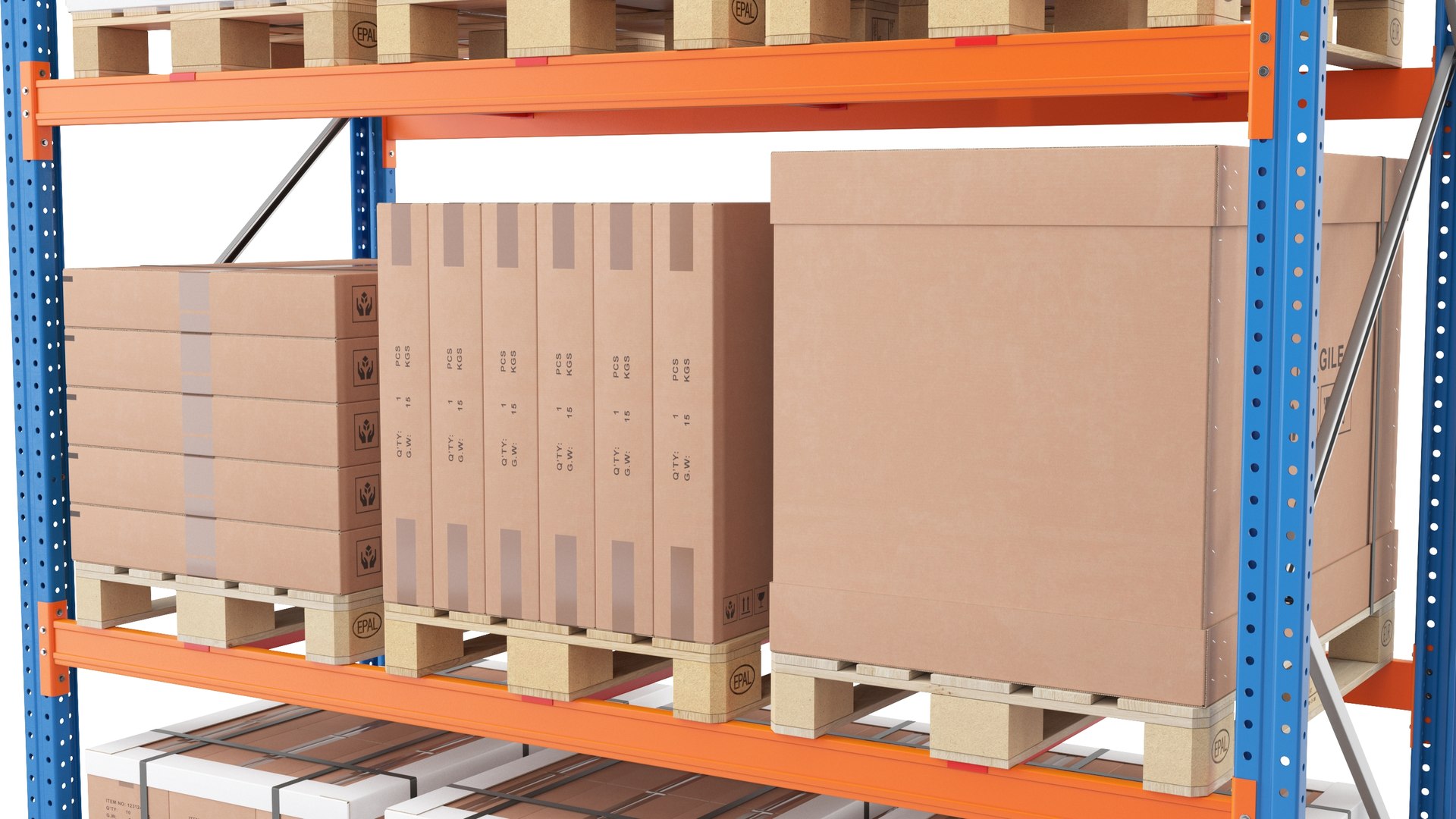 3D model Warehouse Shelf With Pallets - TurboSquid 1991473