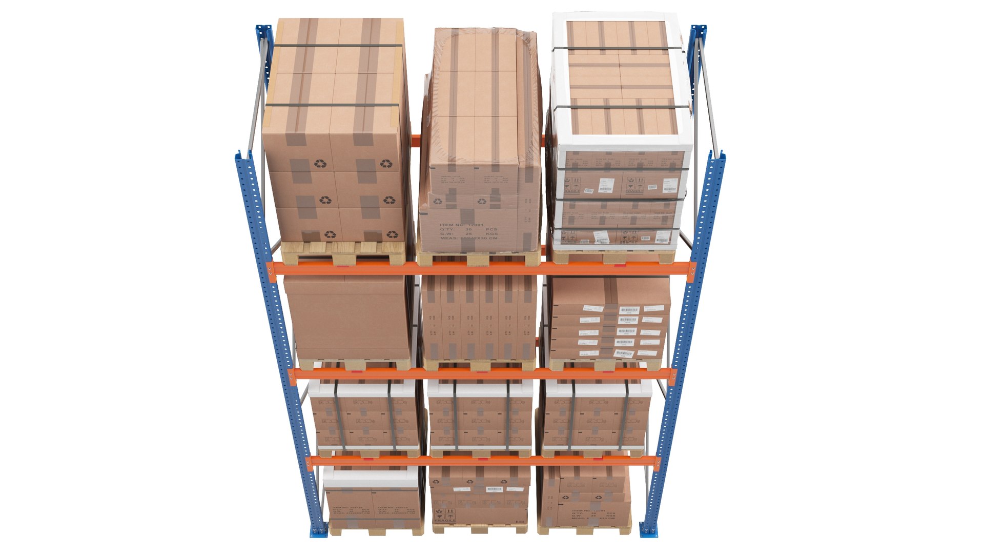 3D model Warehouse Shelf With Pallets - TurboSquid 1991473