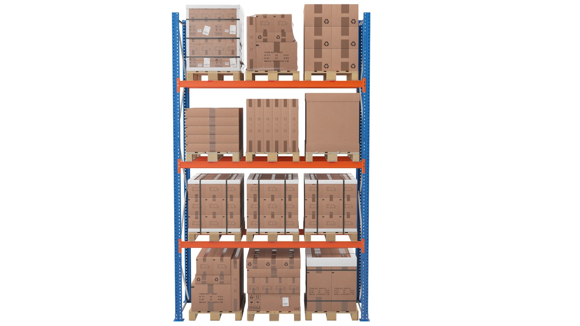 3D model Warehouse Shelf With Pallets - TurboSquid 1991473