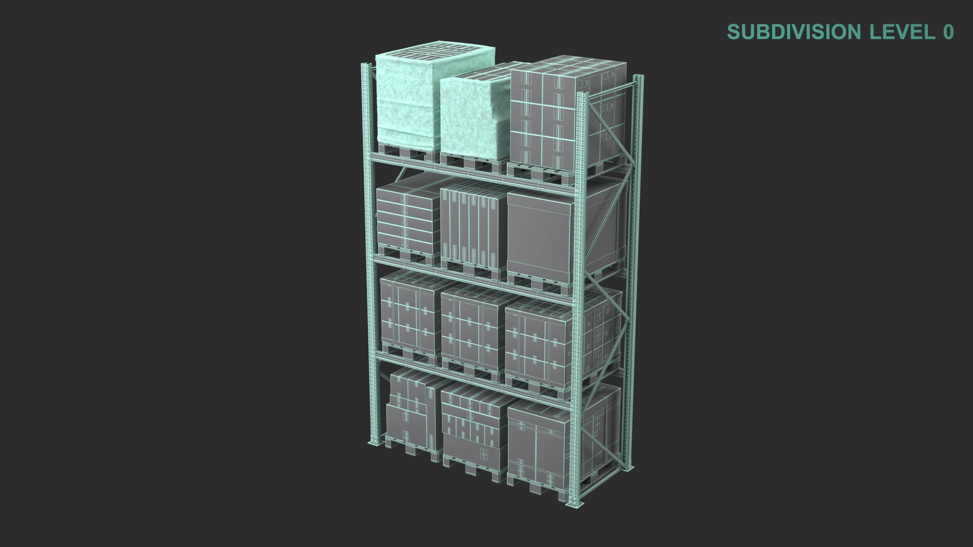 3D model Warehouse Shelf With Pallets - TurboSquid 1991473