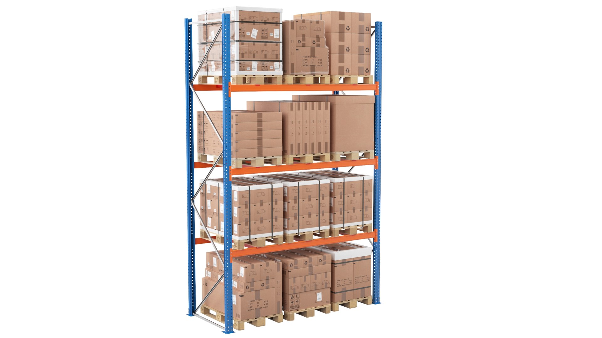 3D model Warehouse Shelf With Pallets - TurboSquid 1991473