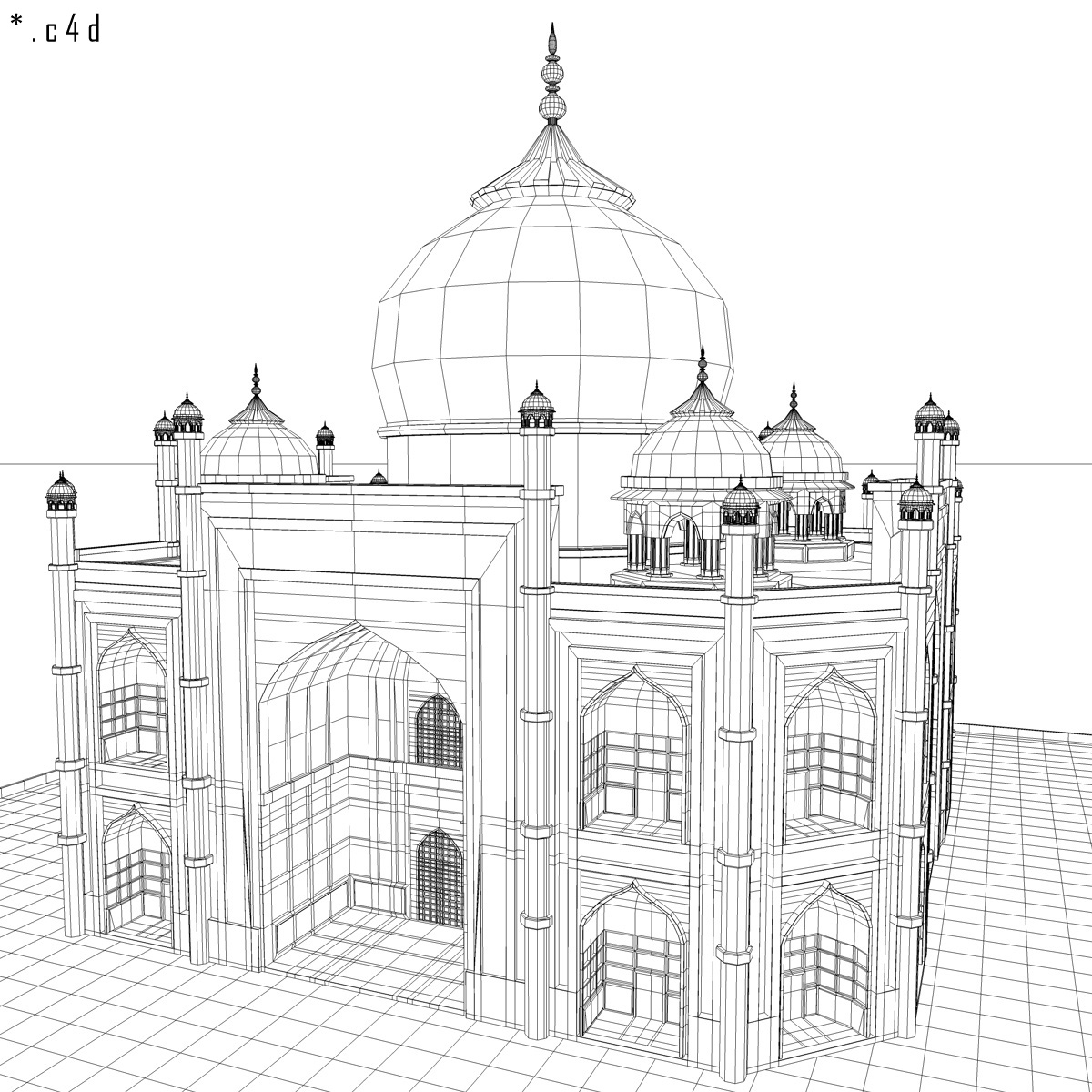 taj mahal 3d model