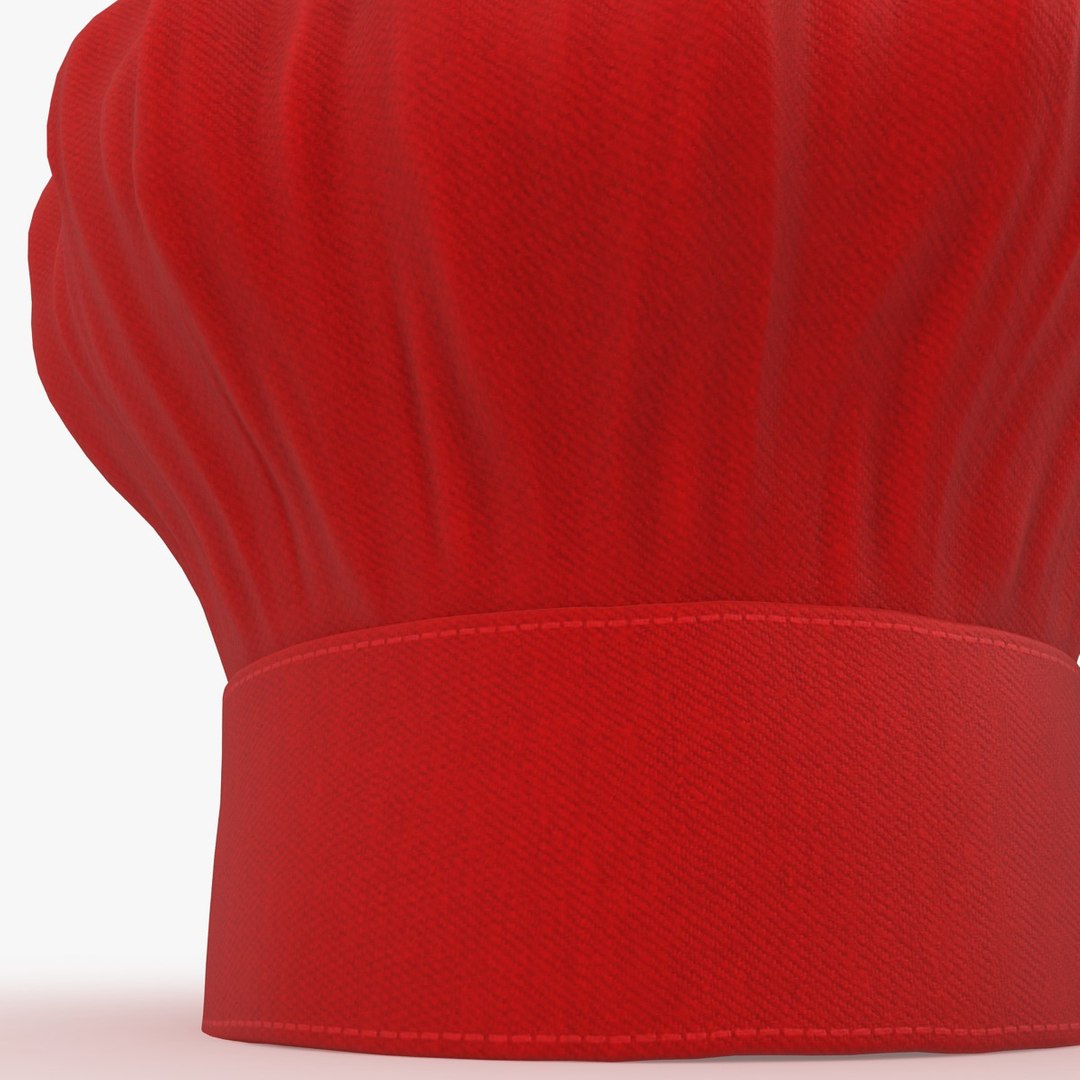 3d Model Realistic Chef Hat Set