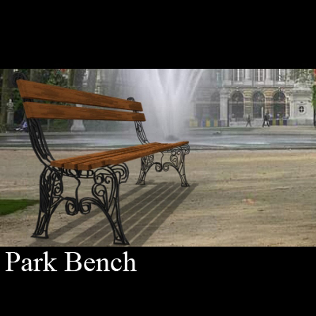 3d Park Bench Wooden Chair Model