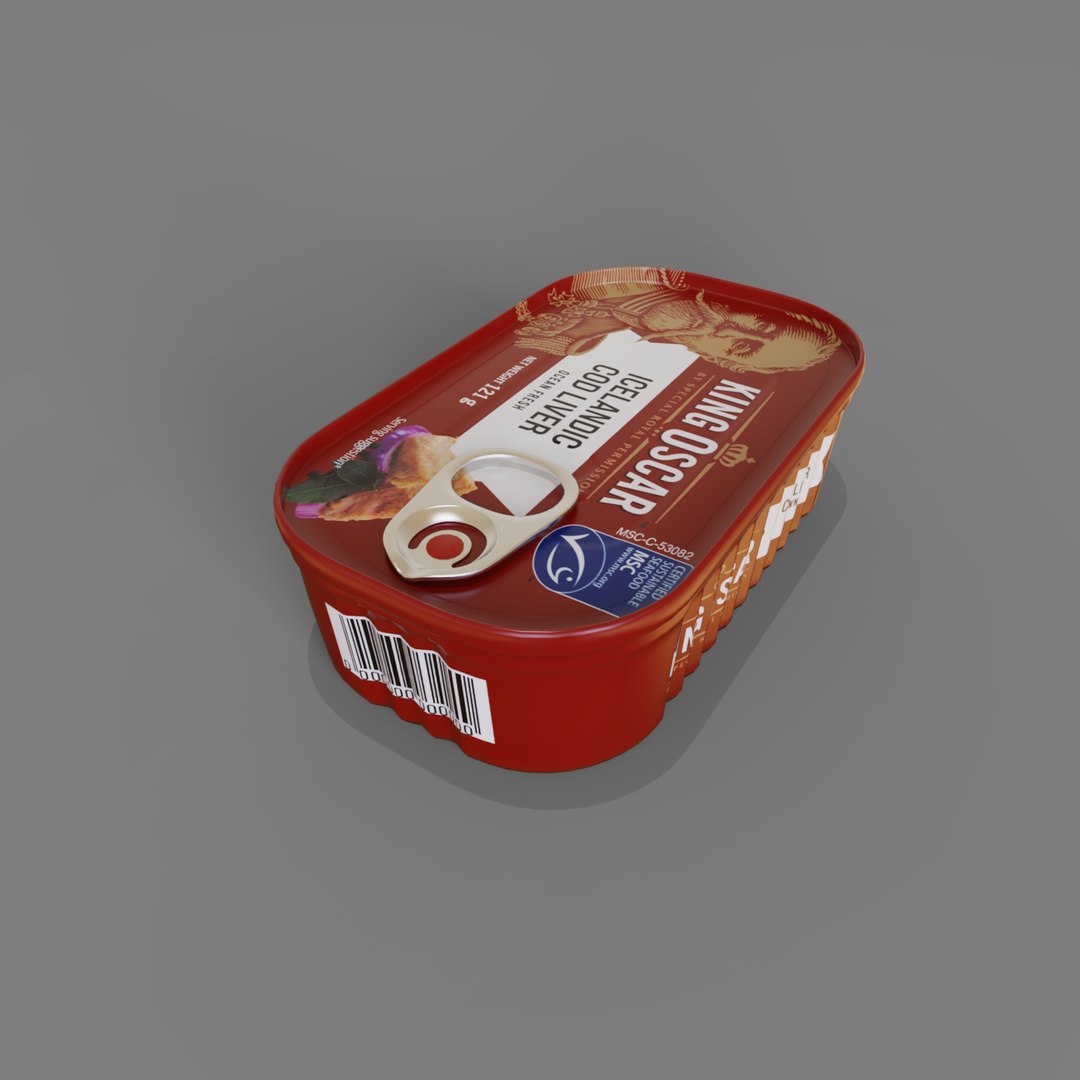 Can Fish King Oscar Cod Liver 121g 3D Model - TurboSquid 2277727