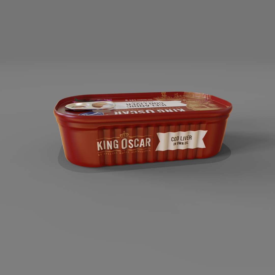 Can Fish King Oscar Cod Liver 121g 3D Model - TurboSquid 2277727