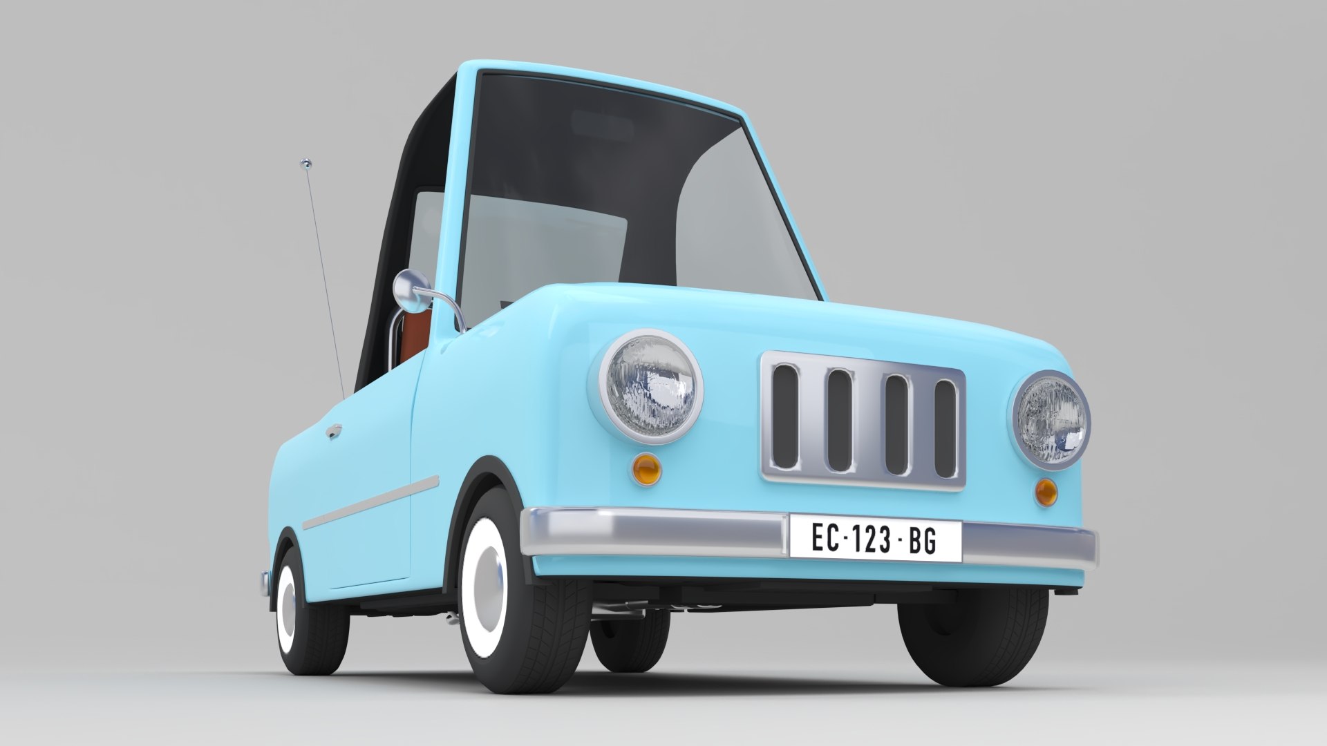 3D 3D Cartoon Convertible roof Car model 3D model - TurboSquid 2086700