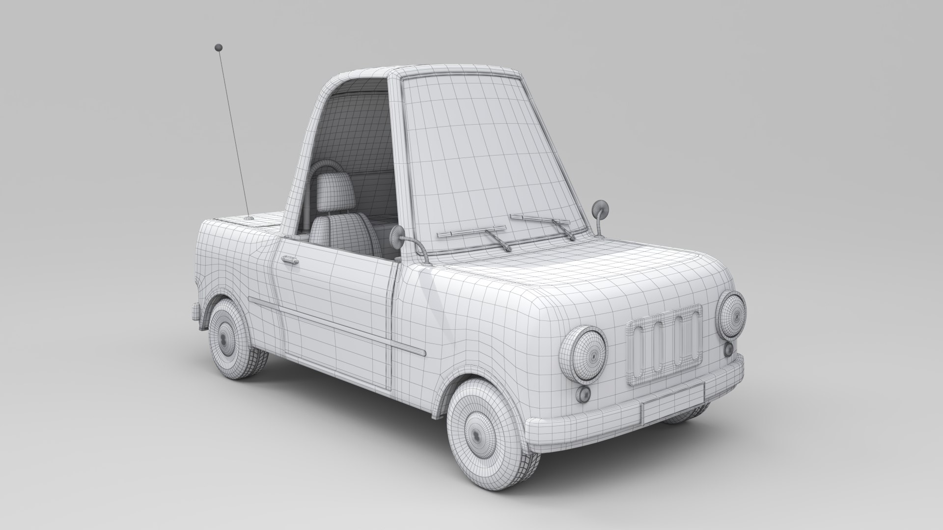 3D 3D Cartoon Convertible roof Car model 3D model - TurboSquid 2086700