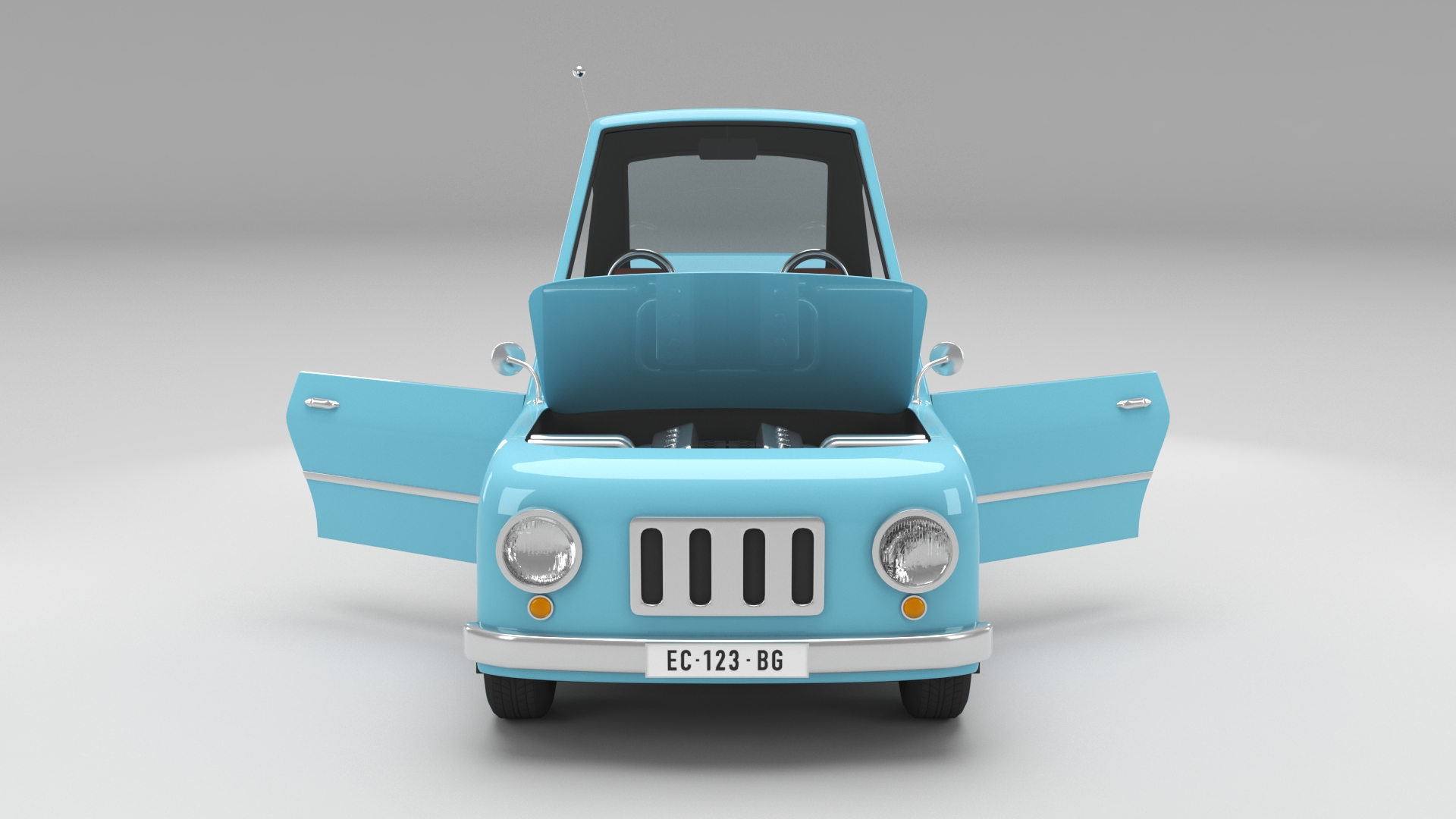 3D 3D Cartoon Convertible roof Car model 3D model - TurboSquid 2086700