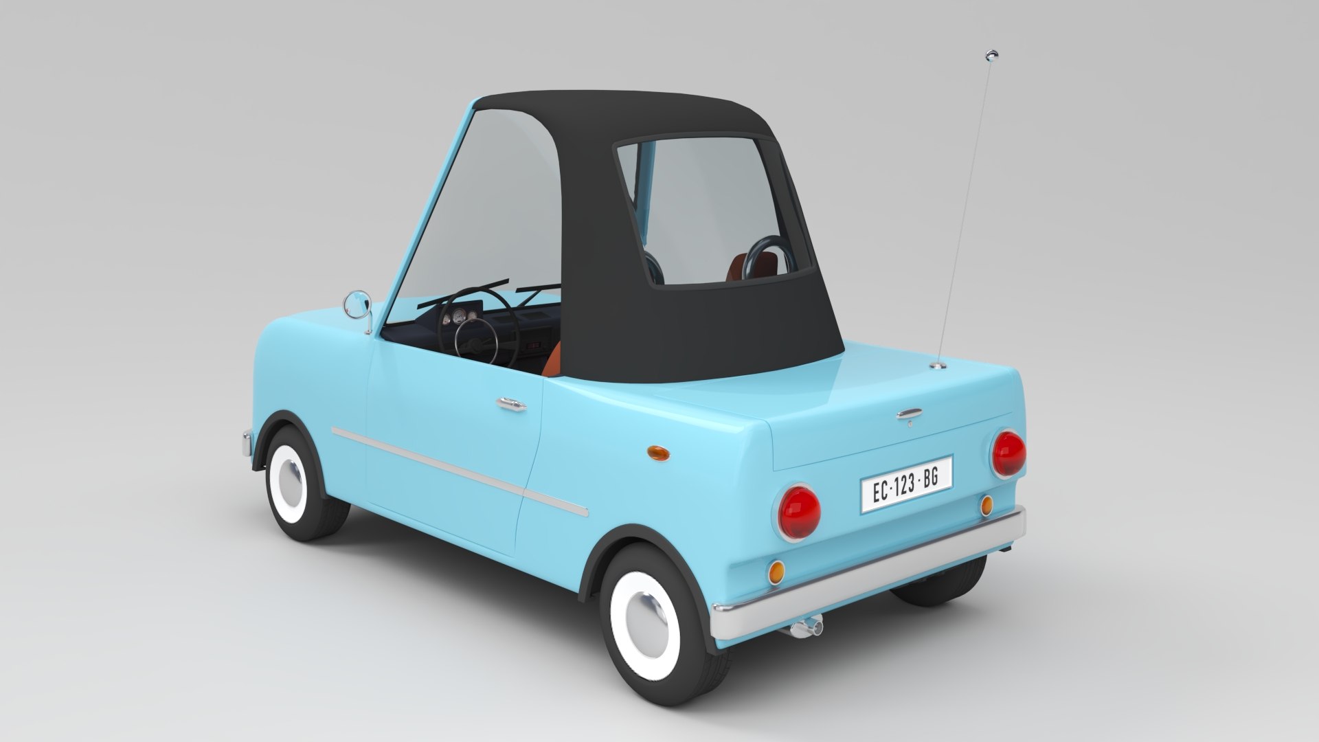 3D 3D Cartoon Convertible roof Car model 3D model - TurboSquid 2086700