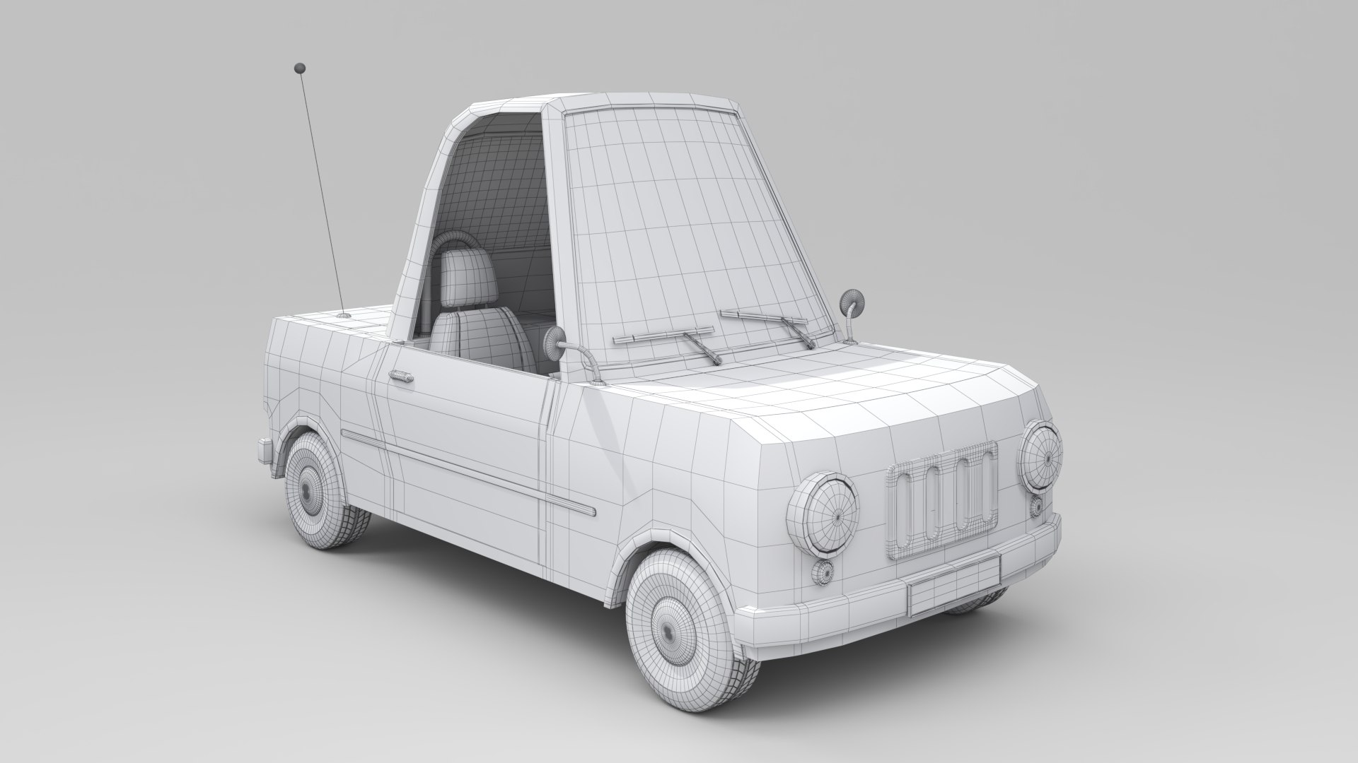 3D 3D Cartoon Convertible roof Car model 3D model - TurboSquid 2086700
