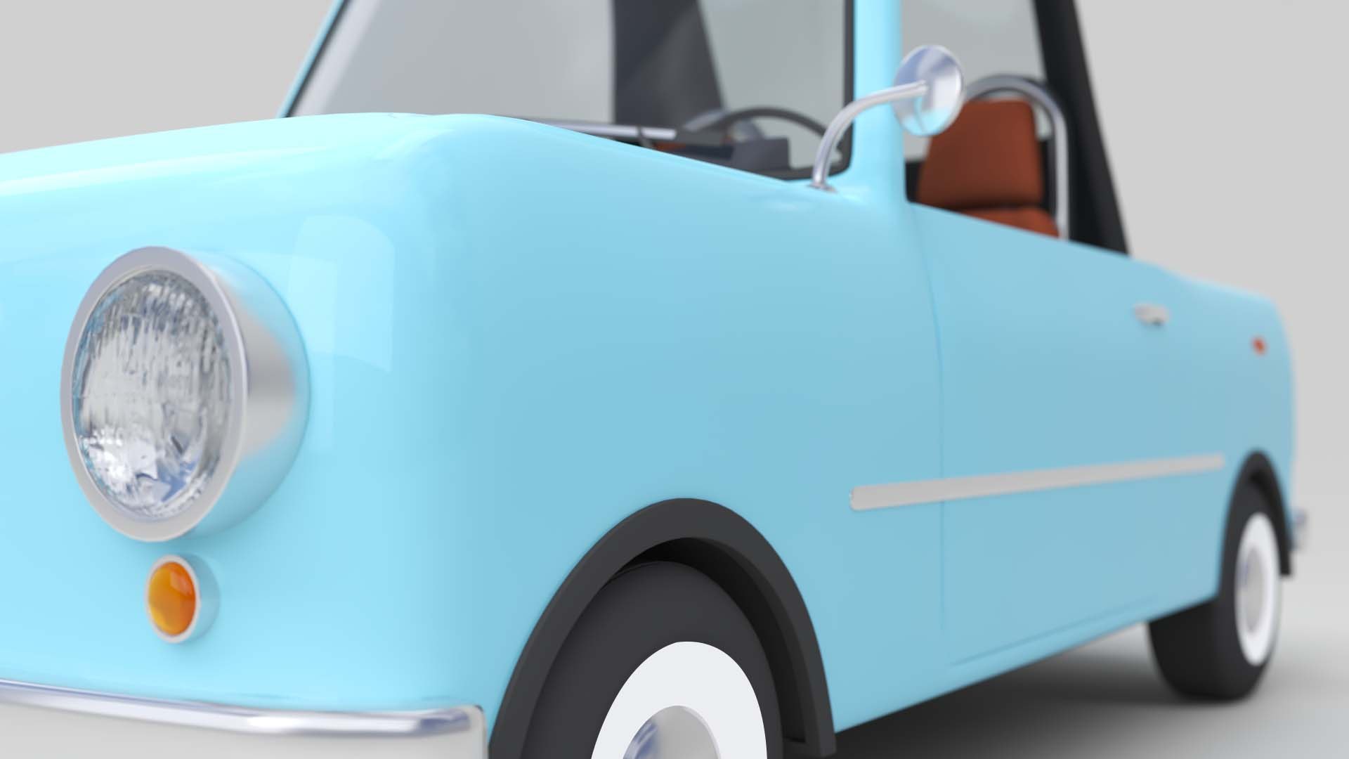 3D 3D Cartoon Convertible roof Car model 3D model - TurboSquid 2086700