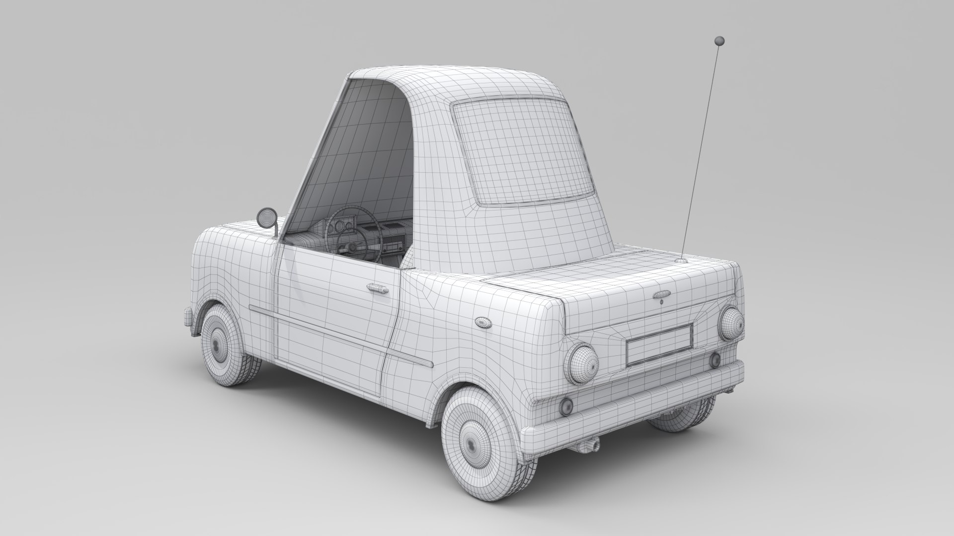 3D 3D Cartoon Convertible roof Car model 3D model - TurboSquid 2086700