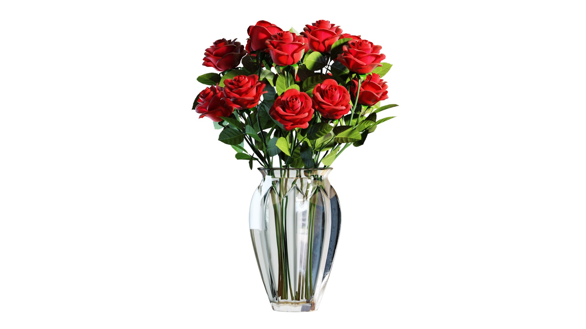 3D Flower Set 03 Red Roses Bouquet - TurboSquid 1804051