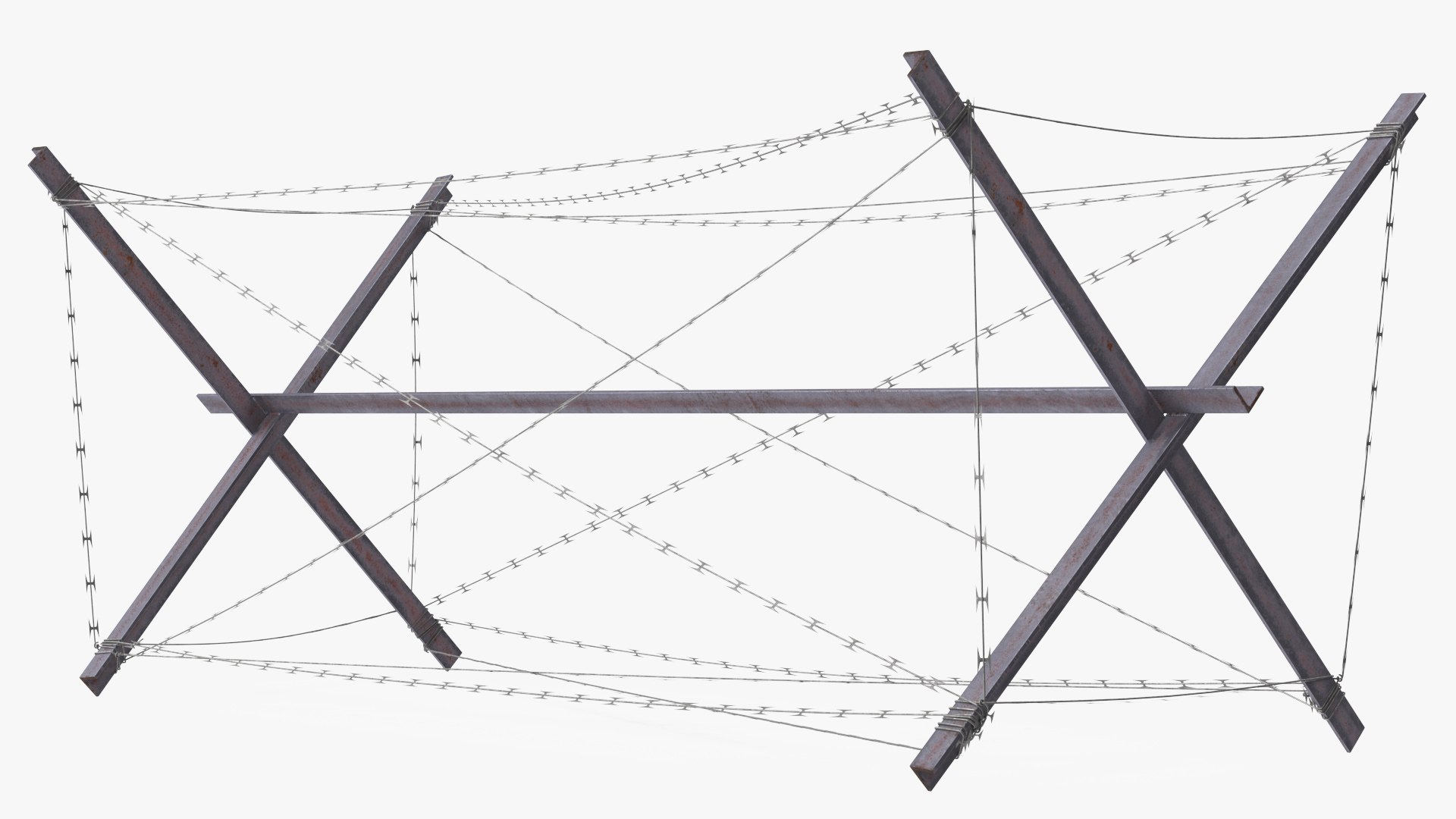 3D Model Rest Razor Wire Obstacle - TurboSquid 1713223