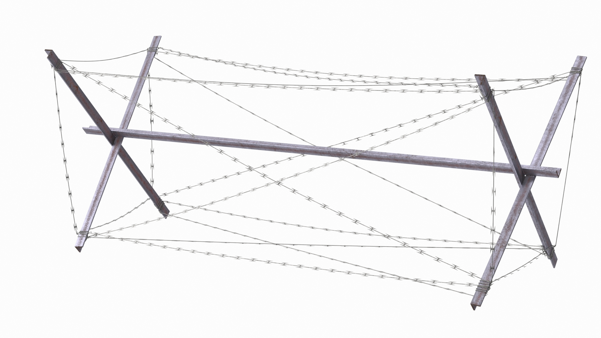 3D Model Rest Razor Wire Obstacle - TurboSquid 1713223