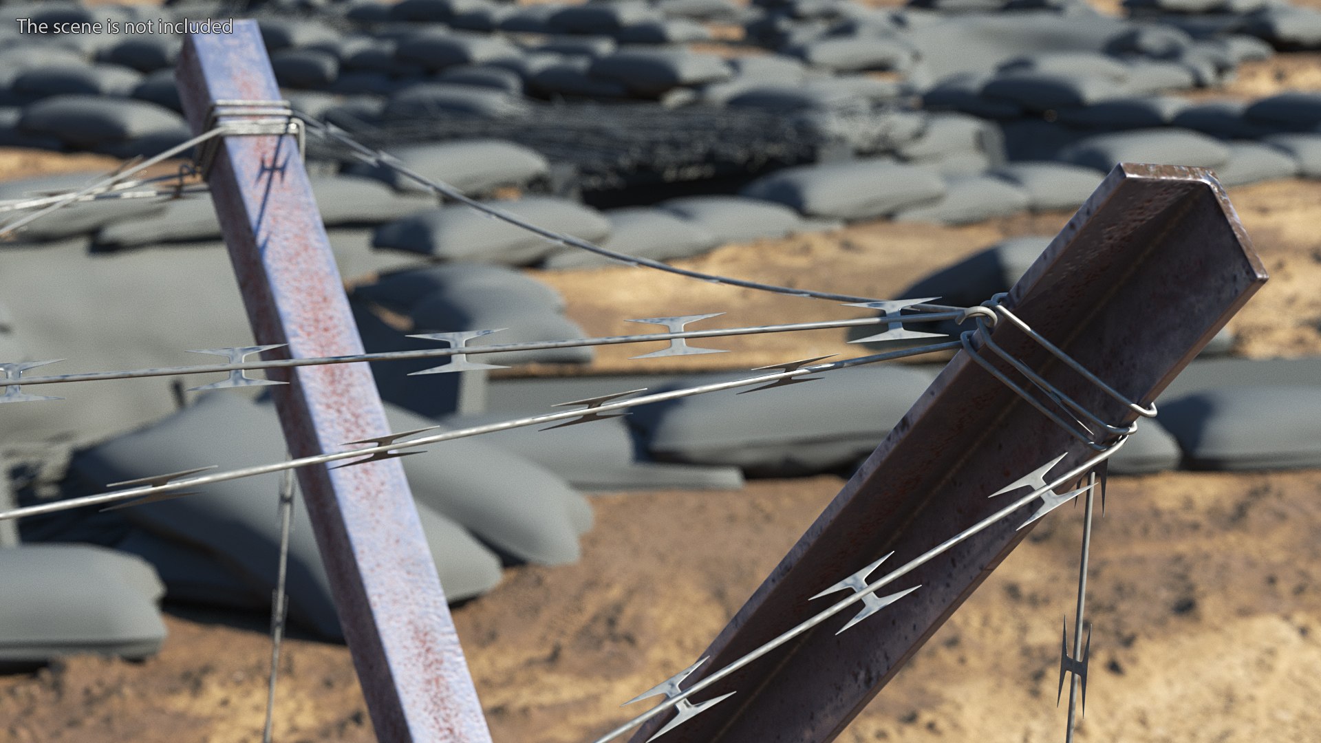 3D Model Rest Razor Wire Obstacle - TurboSquid 1713223