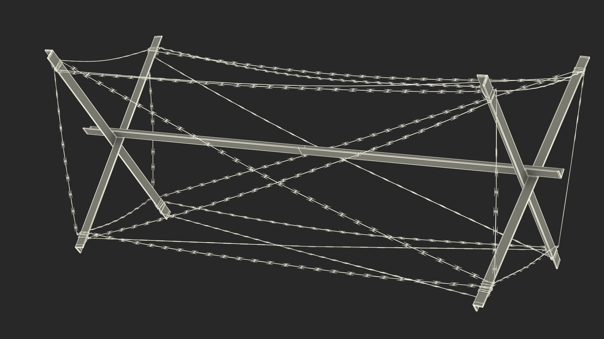 3D Model Rest Razor Wire Obstacle - TurboSquid 1713223