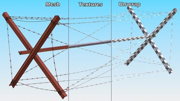 3D model rest razor wire obstacle - TurboSquid 1713223