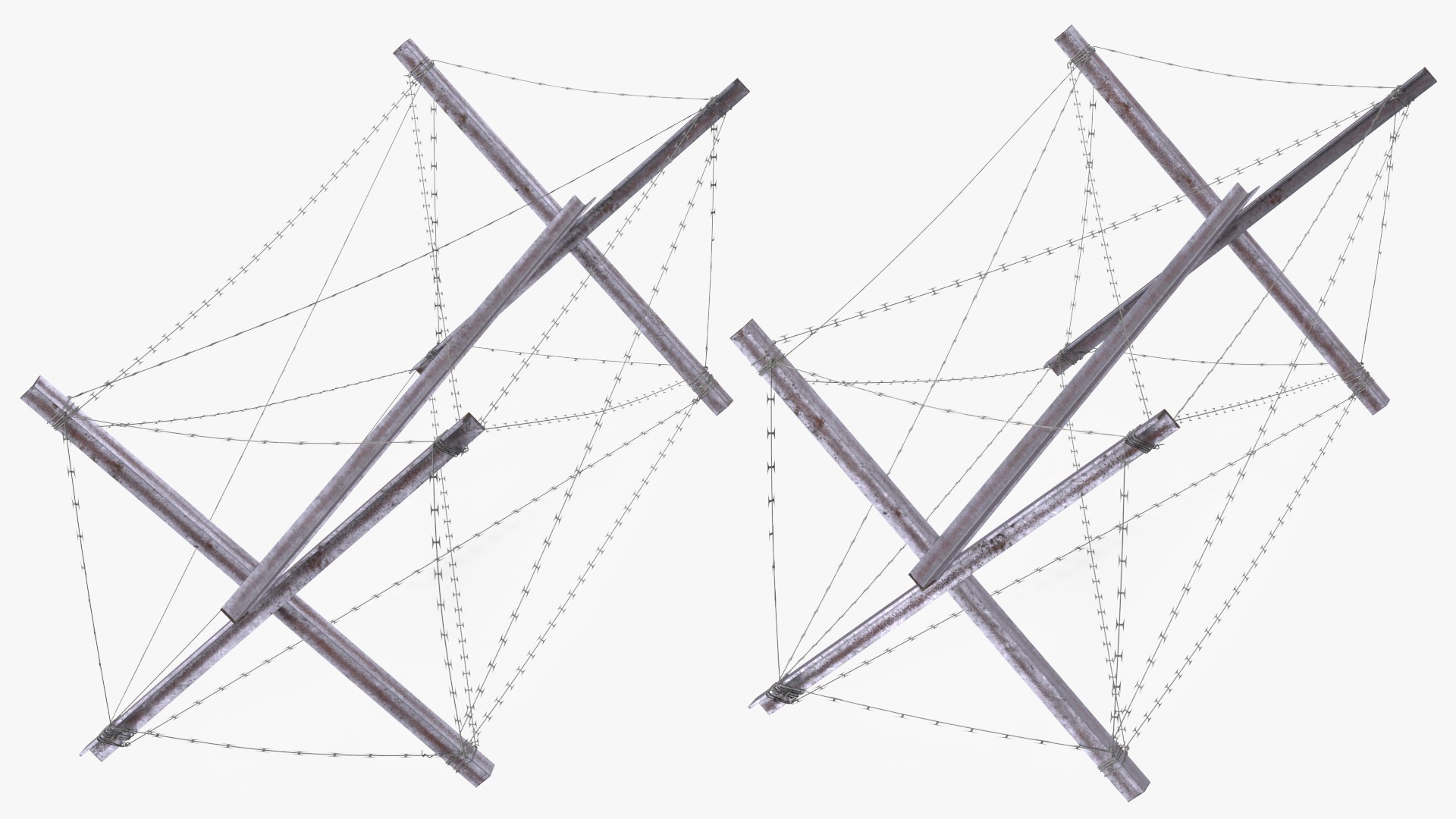 3D Model Rest Razor Wire Obstacle - TurboSquid 1713223