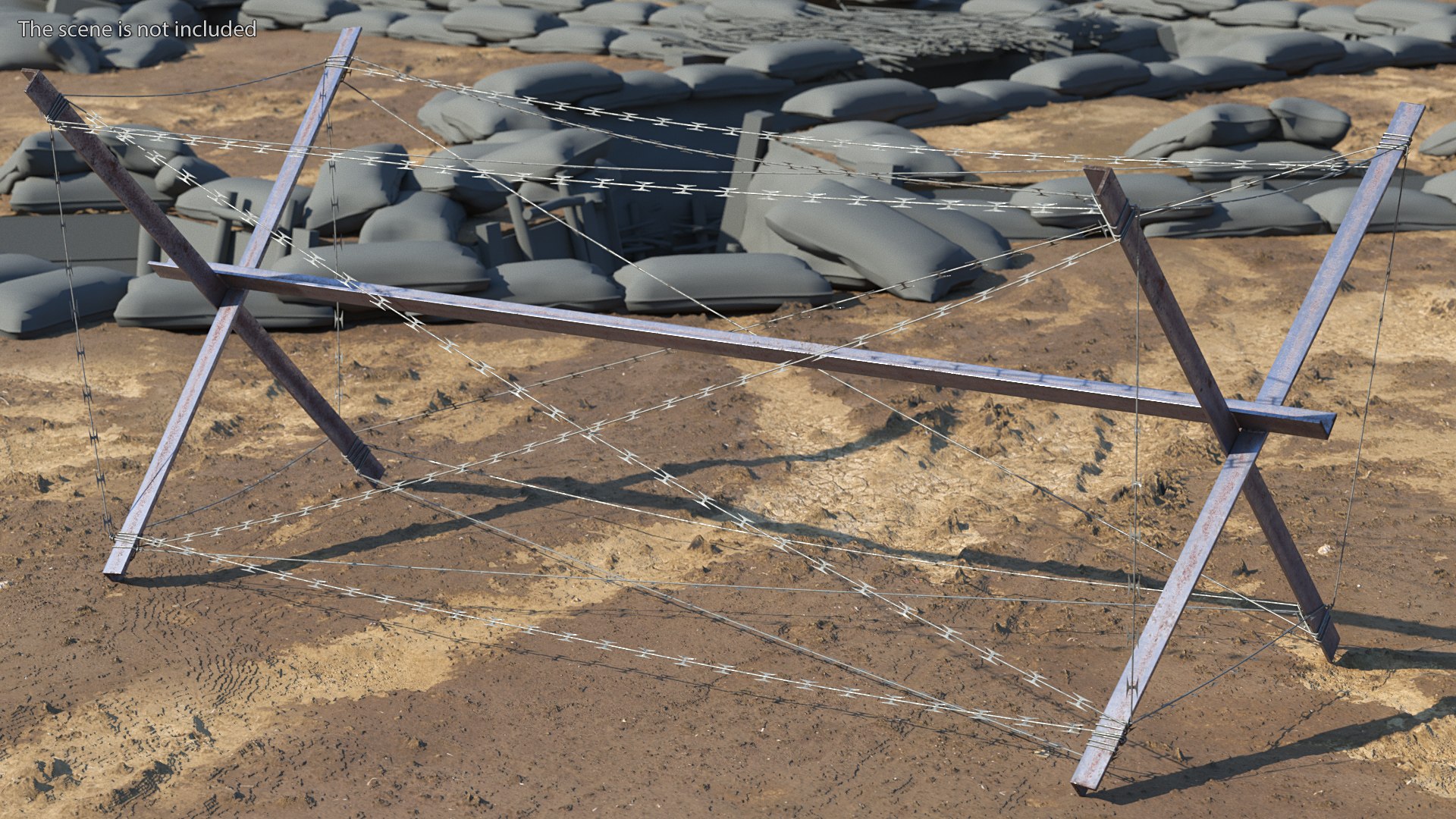 3D Model Rest Razor Wire Obstacle - TurboSquid 1713223