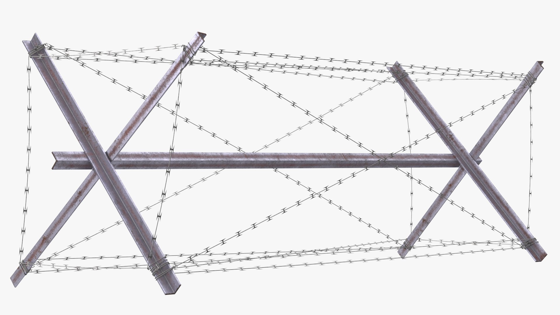 3D Model Rest Razor Wire Obstacle - TurboSquid 1713223