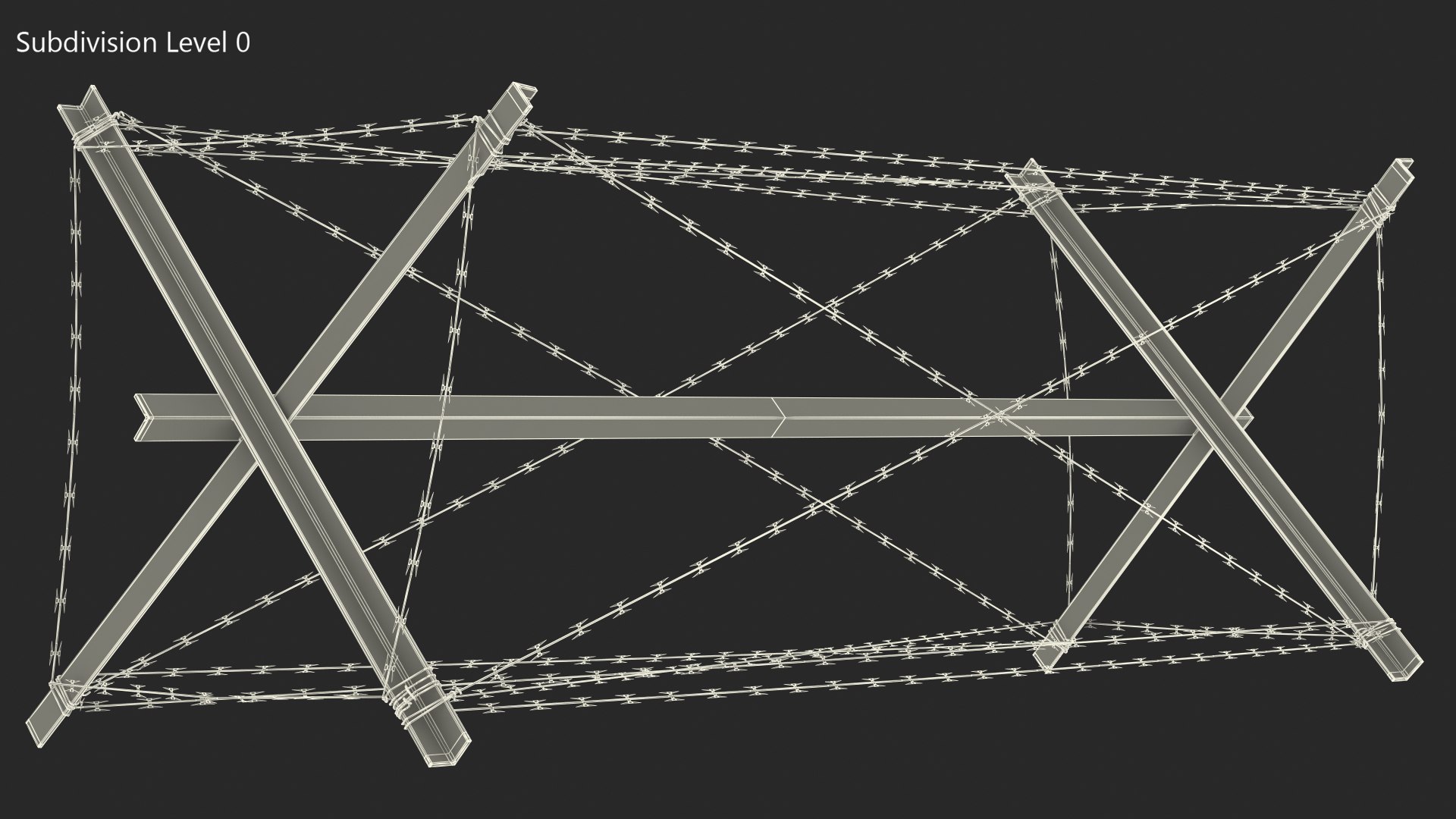 3D Model Rest Razor Wire Obstacle - TurboSquid 1713223