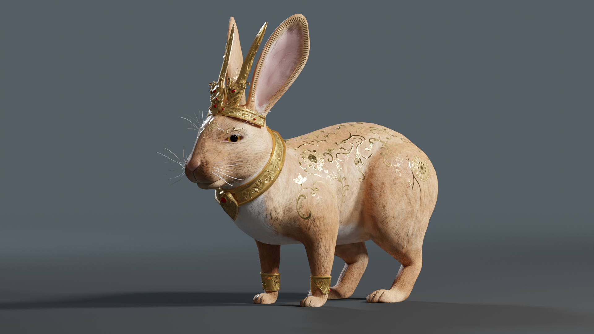 Fantasy Golden Rabbit 3D - TurboSquid 2131395