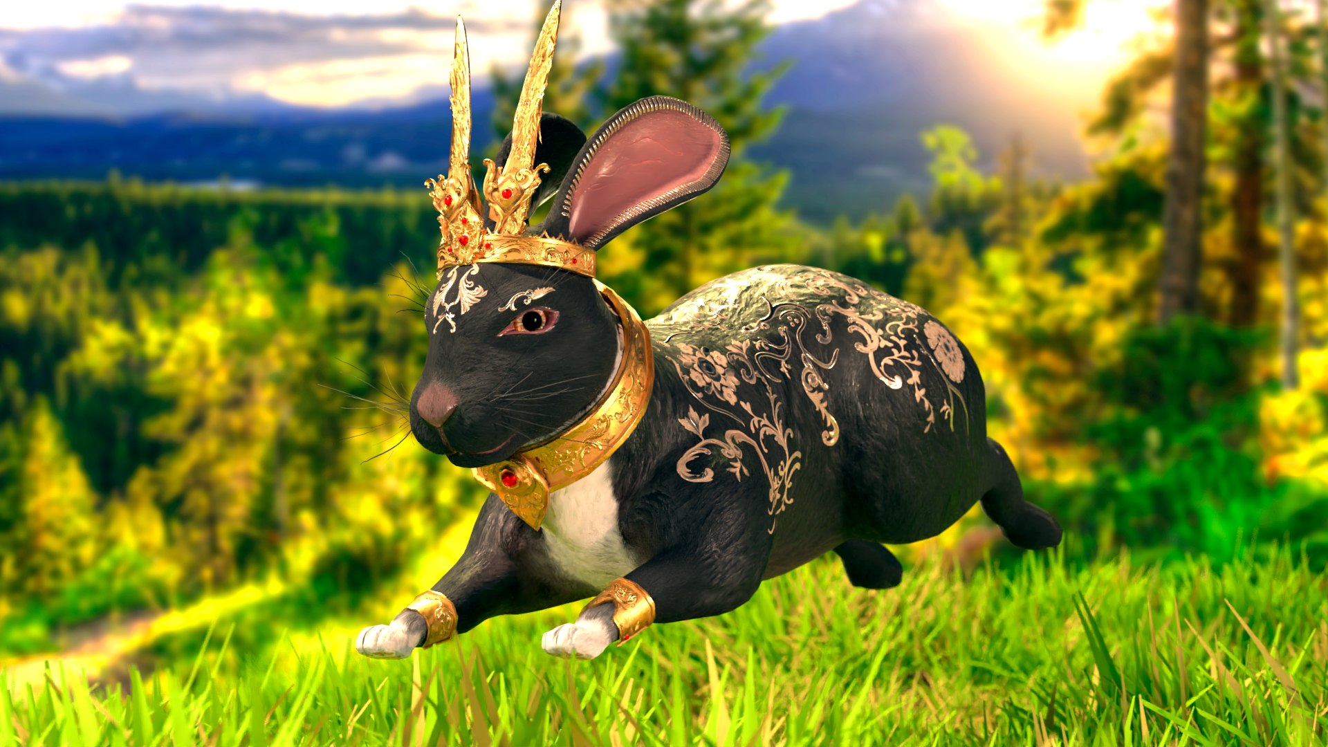 Fantasy Golden Rabbit 3D - TurboSquid 2131395