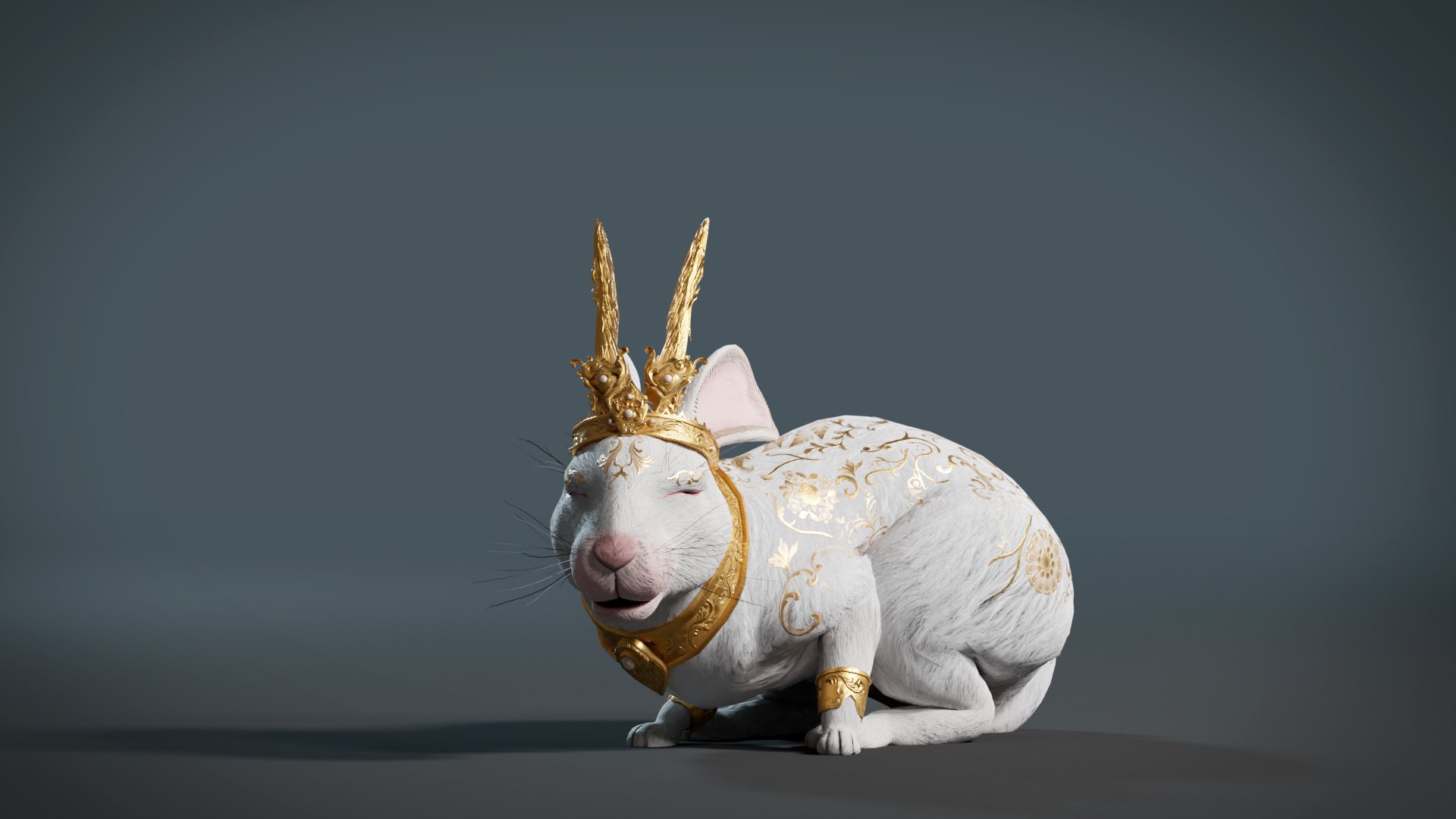 Fantasy Golden Rabbit 3D - TurboSquid 2131395
