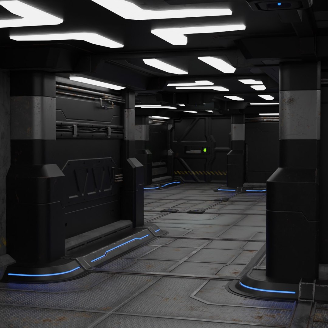 3D Model Sci Fi Modular Interior 1B - TurboSquid 1829652