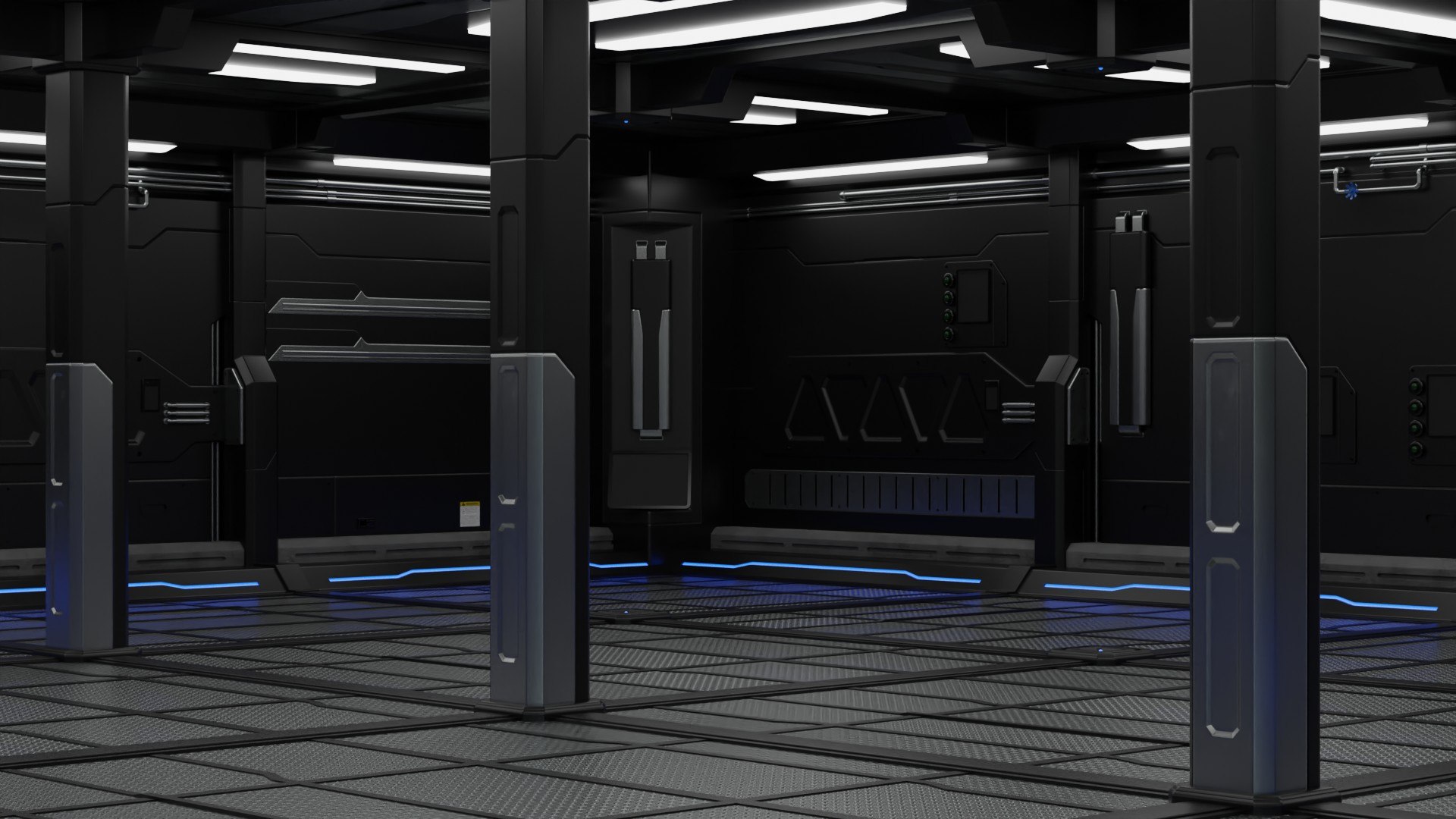 3D Model Sci Fi Modular Interior 1B - TurboSquid 1829652